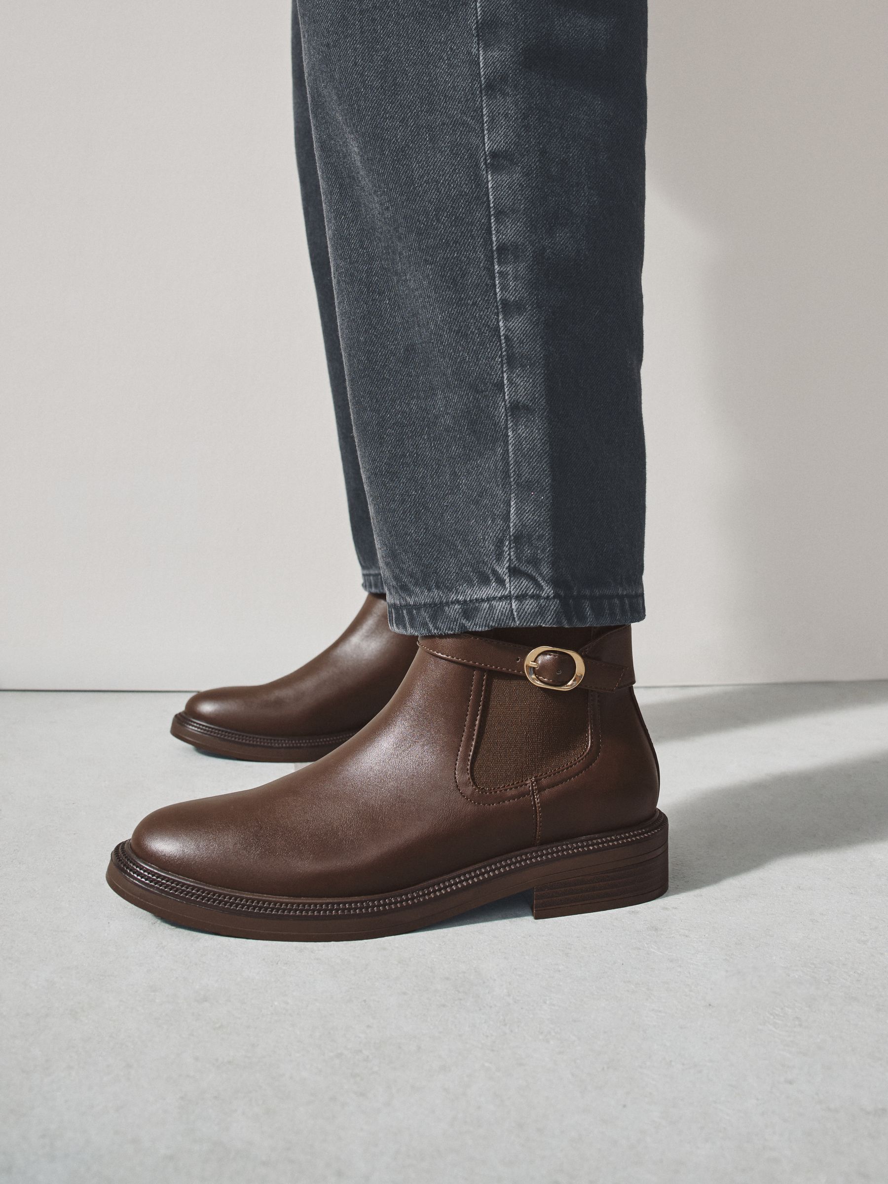 Buy Chocolate Brown - Buckled Chelsea Boots from Next Kuwait