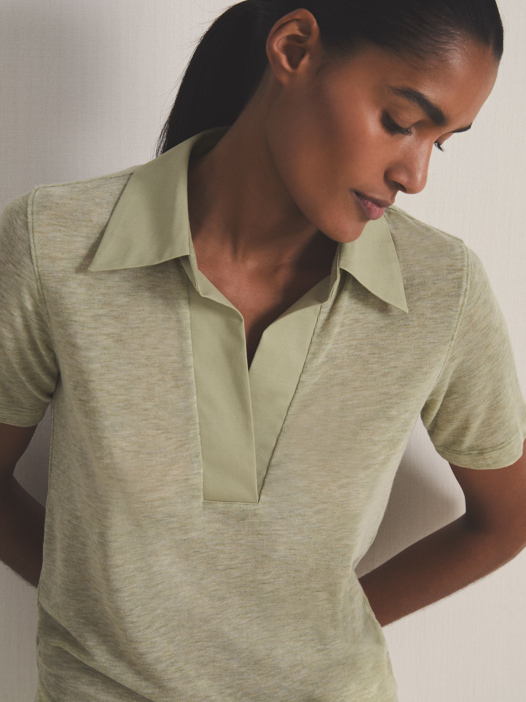 Buy Reiss Sage Wren Reiss | Les 100 Ciels Polo Shirt With Cashmere from ...