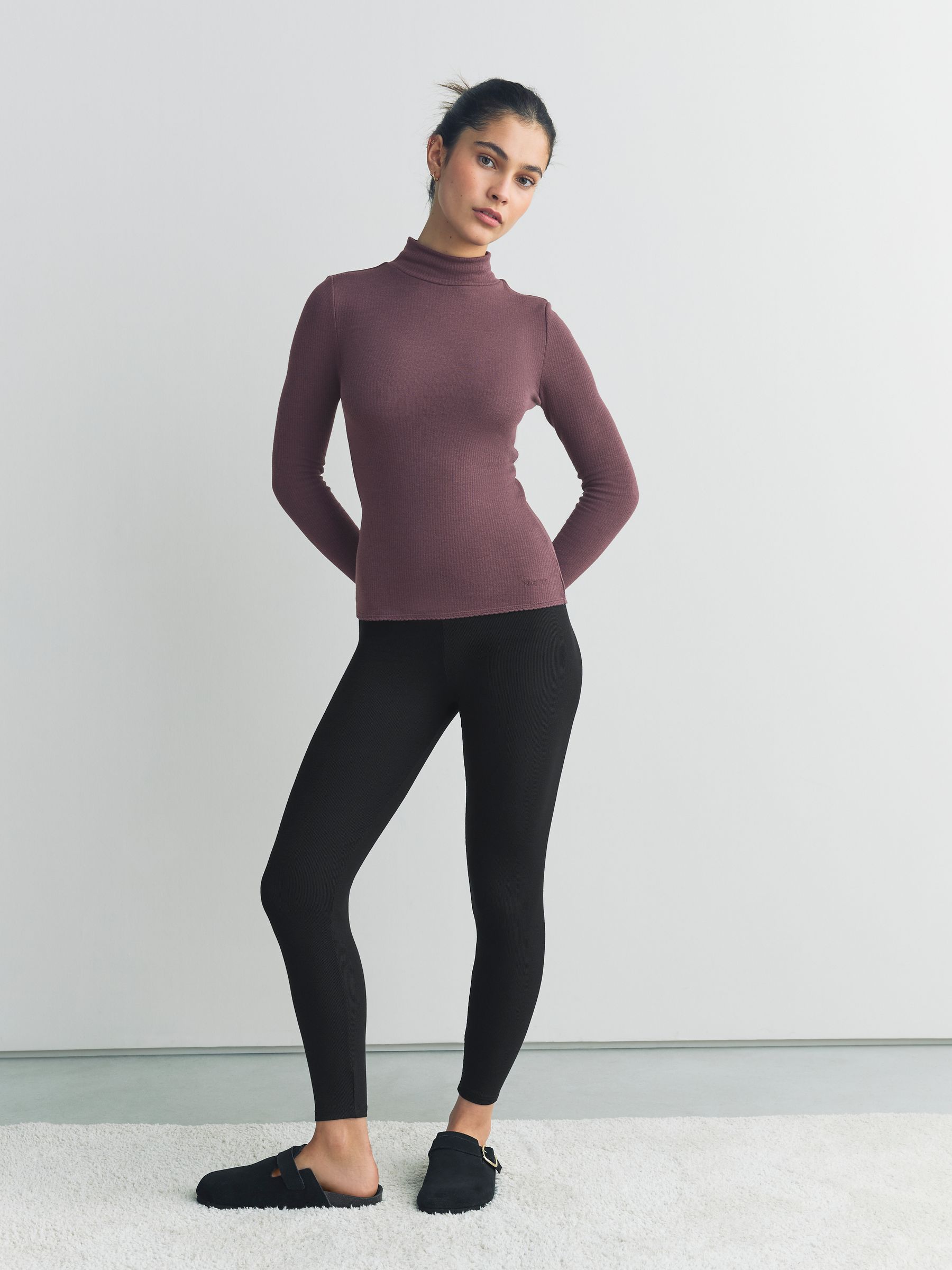 Buy Berry Thermal Maximum Warmth Cosy Ribbed Roll Neck Top from the ...