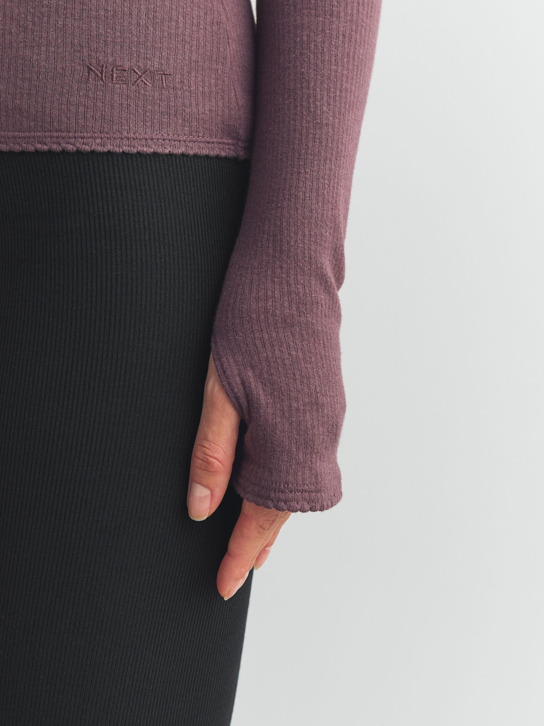 Buy Berry Thermal Maximum Warmth Cosy Ribbed Roll Neck Top from the ...
