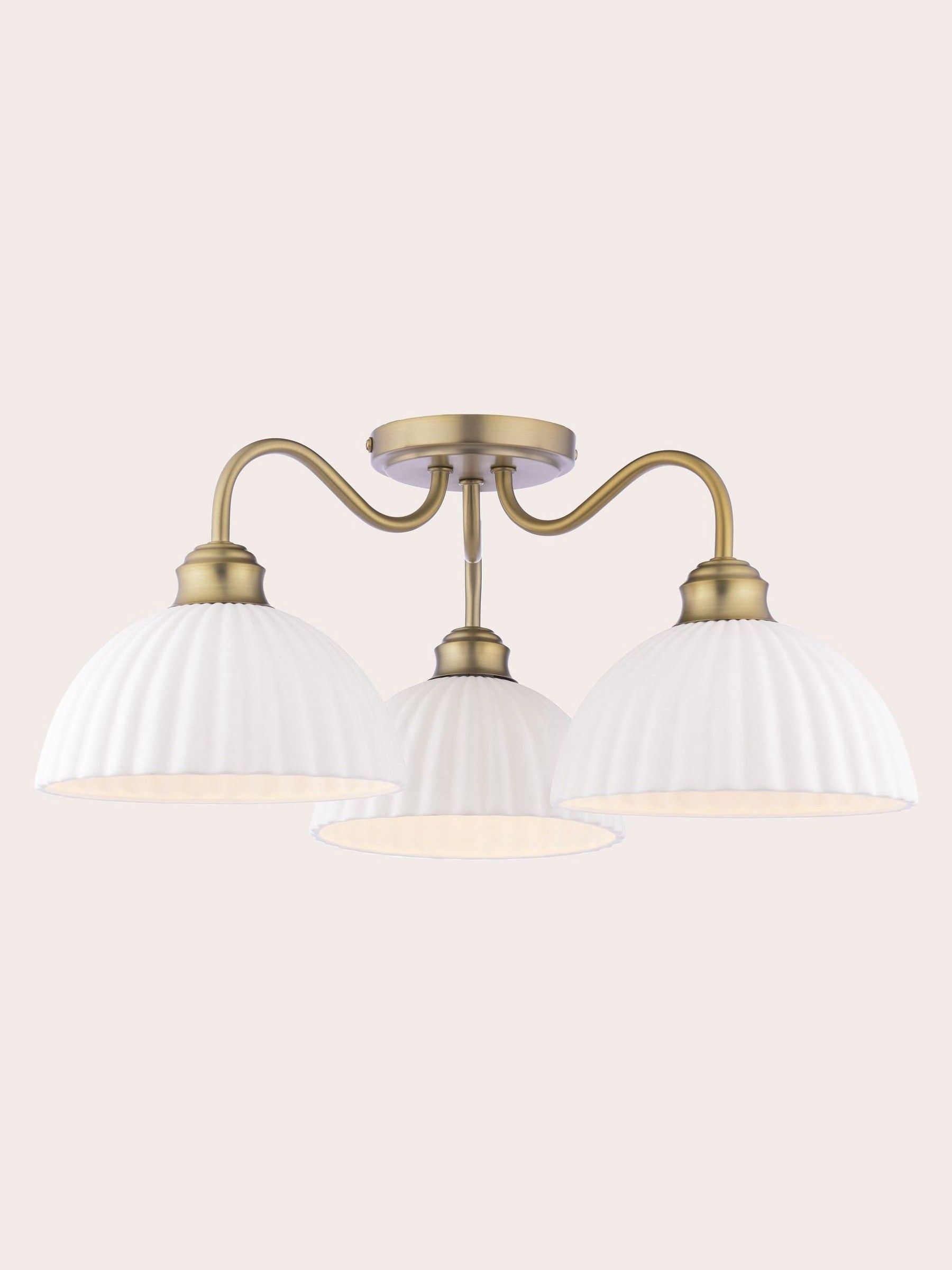 Buy Laura Ashley Matt Antique Brass Durford 1 3 Light Flush Ceiling ...