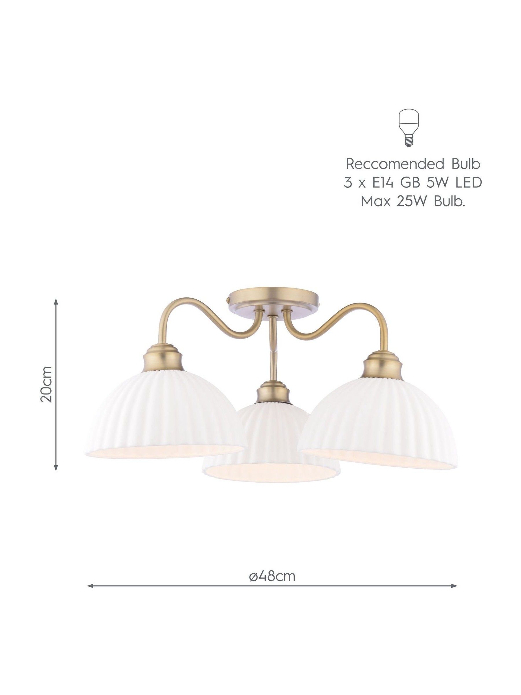 Buy Laura Ashley Matt Antique Brass Durford 1 3 Light Flush Ceiling ...