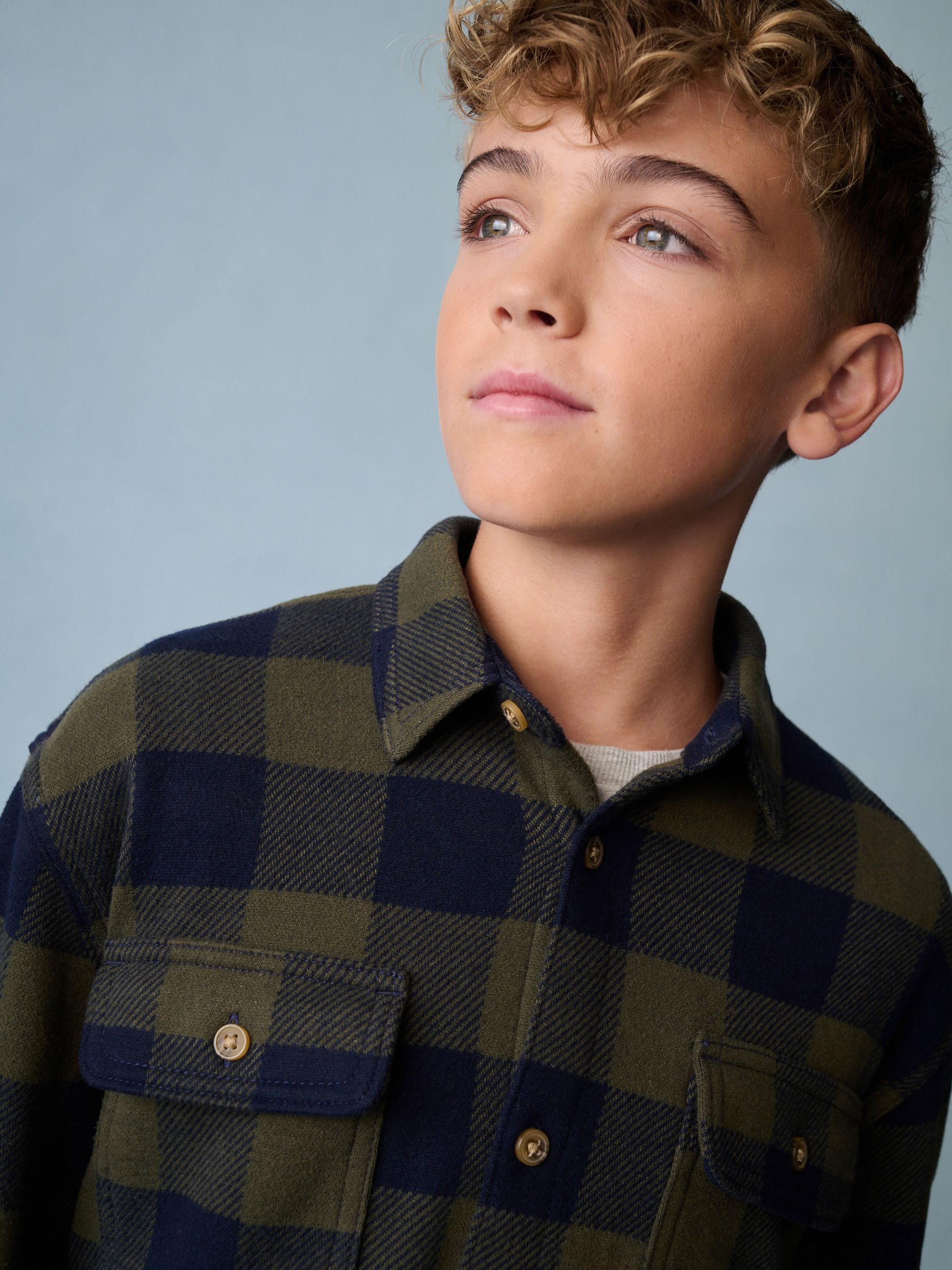 Buy Green - Long Sleeve Check Shirt (3-16yrs) from Next Sweden