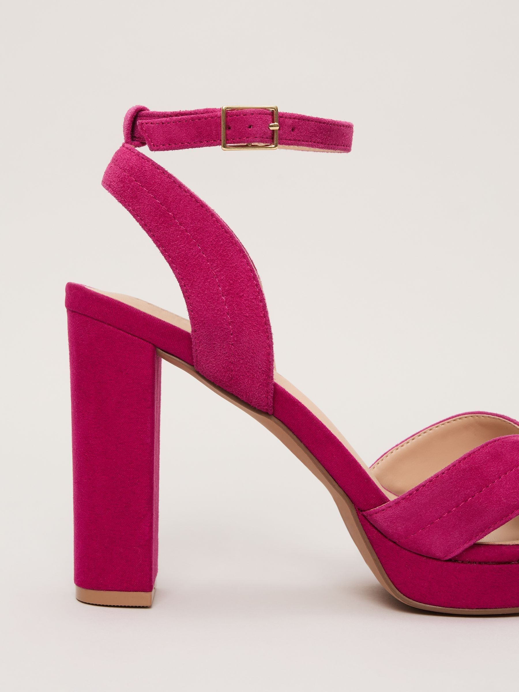Buy Phase Eight Pink Pink Suede Stitch Platform Sandals from the Next ...