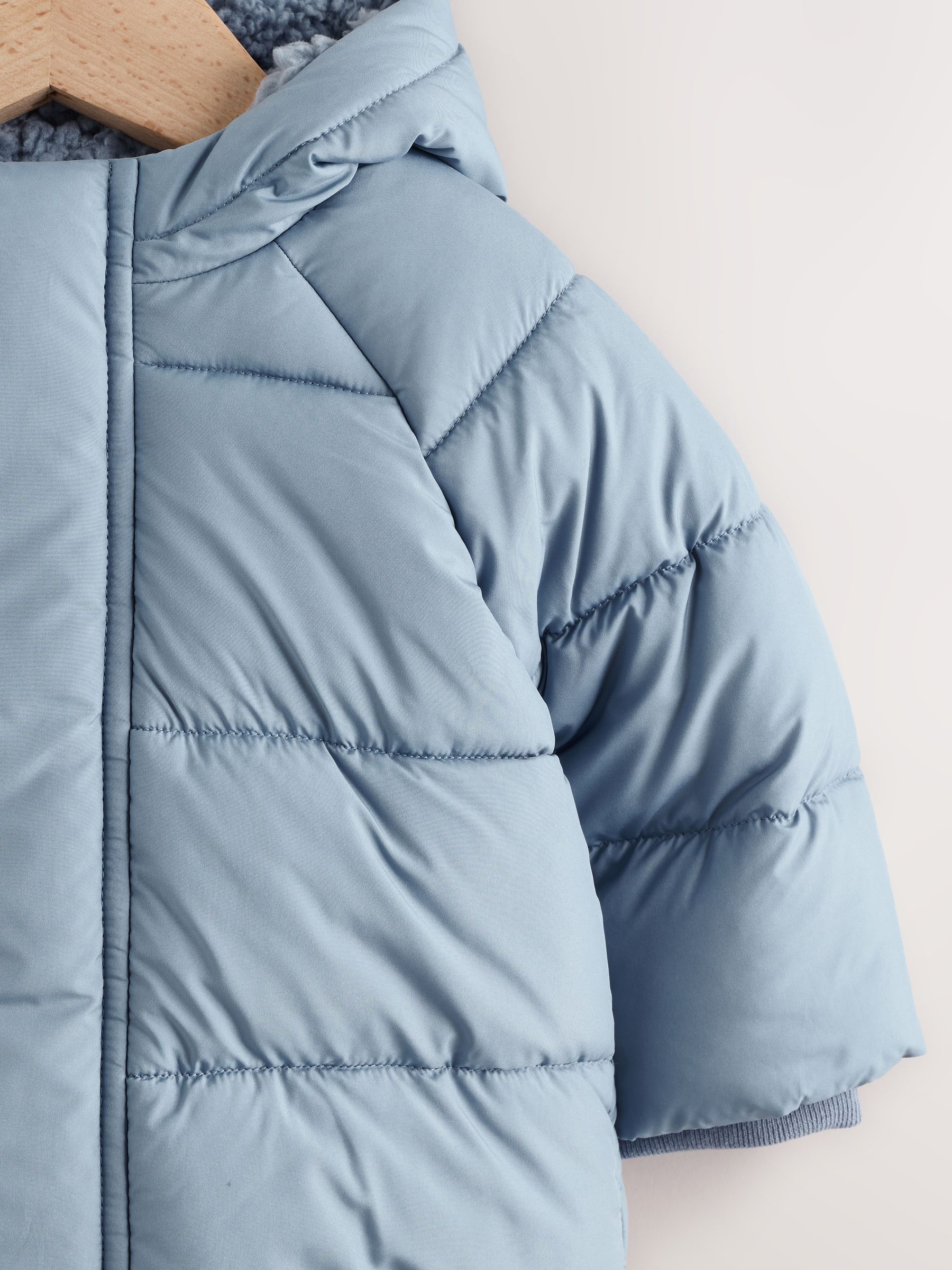 Buy Blue Hooded - Baby Puffer Jacket (0mths-2yrs) from Next Portugal