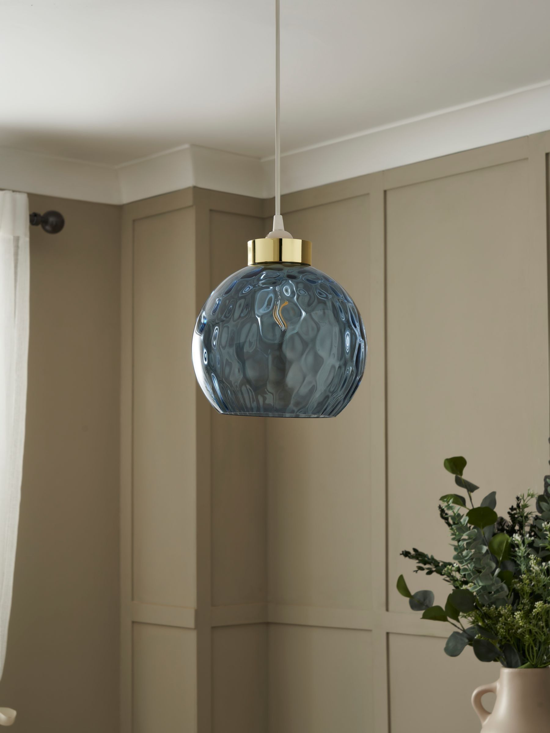 Buy BHS Blue Dimpled Glass Ball Easyfit Ceiling Light from the Next UK ...