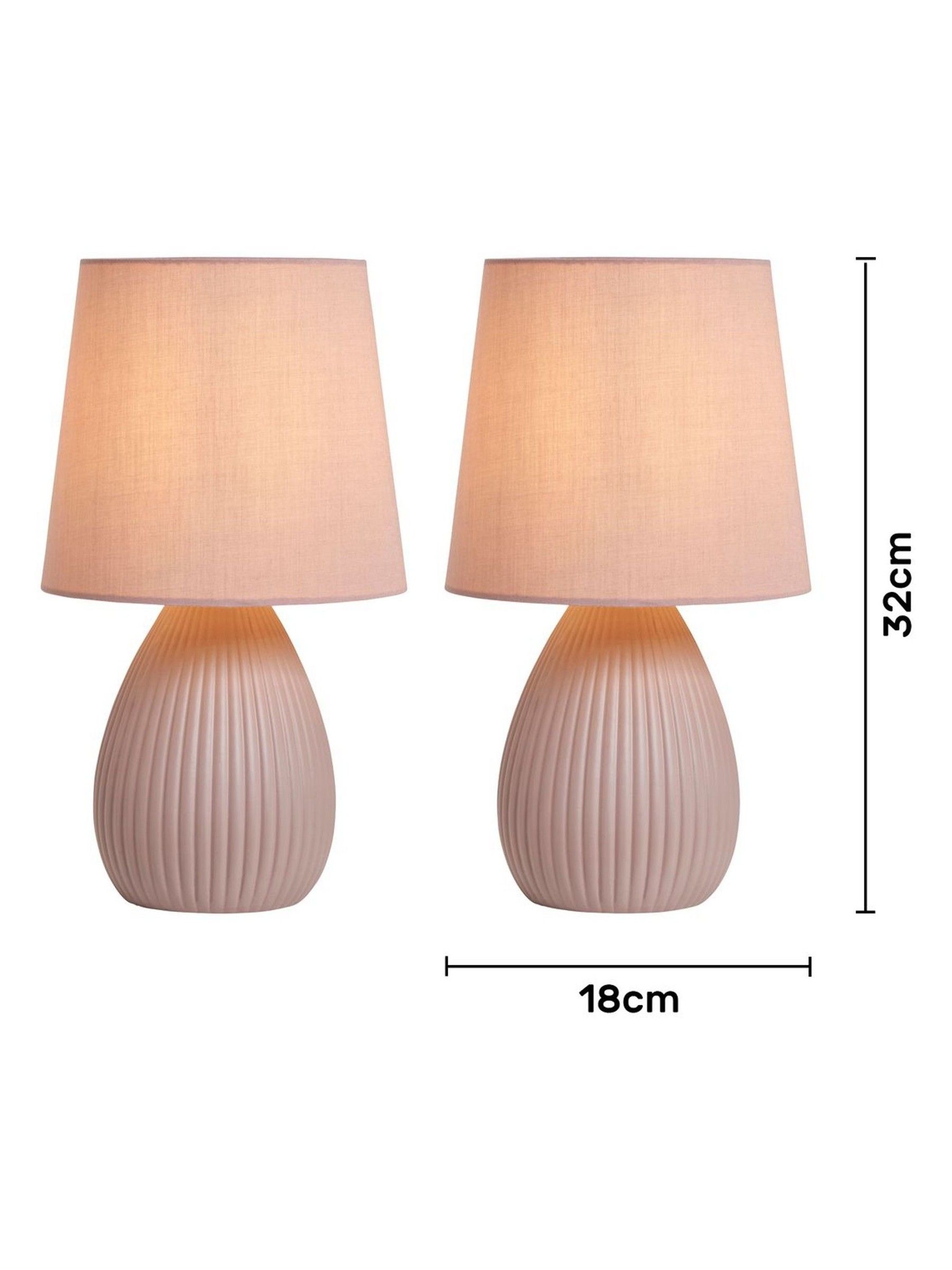 Buy BHS Set of 2 Dusky Pink Teardrop Ceramic Table Lamp from the Next ...