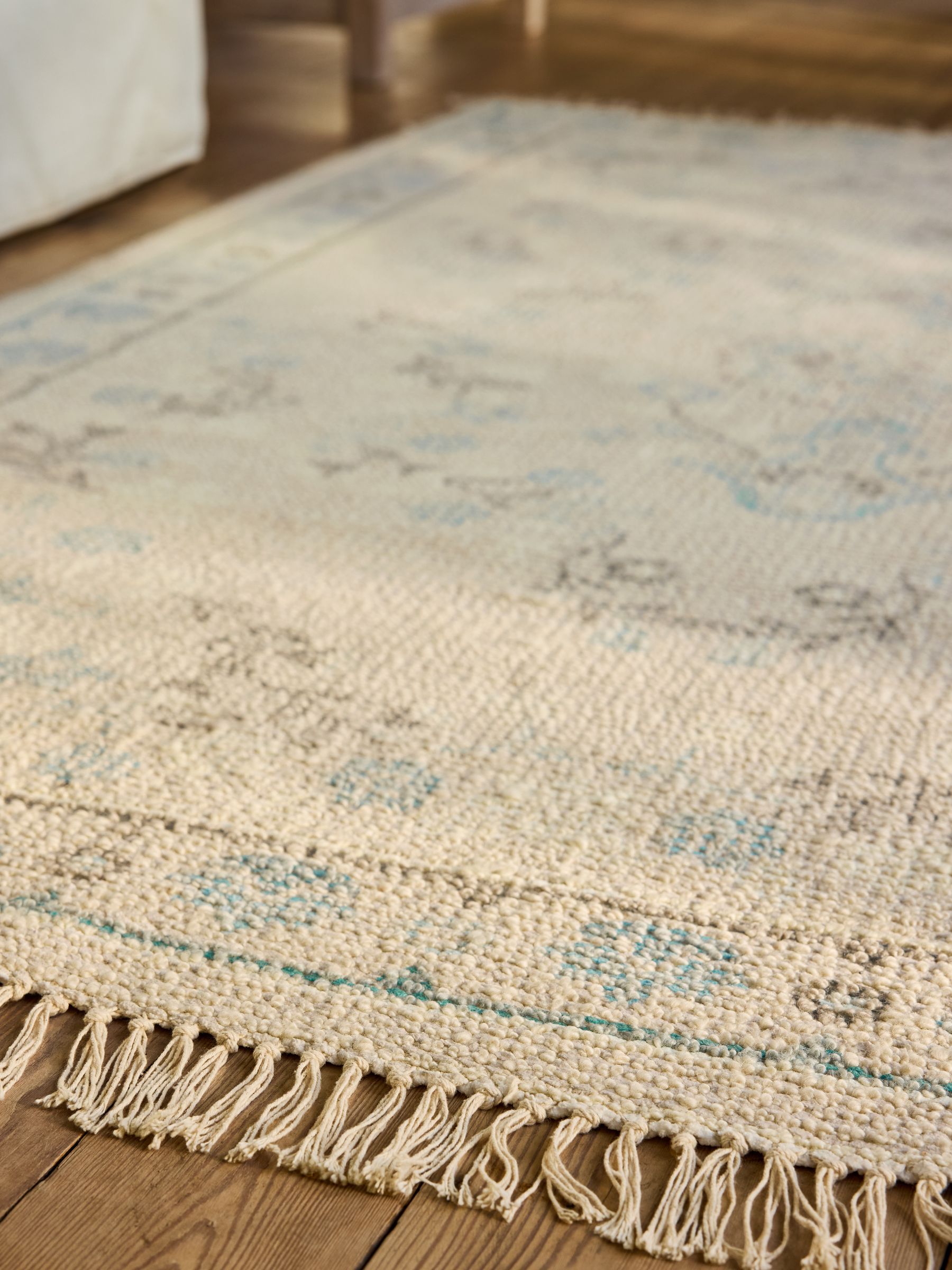 Buy Shabby Chic by Rachel Ashwell® Blue Printed Boucle Tassel Rug from ...