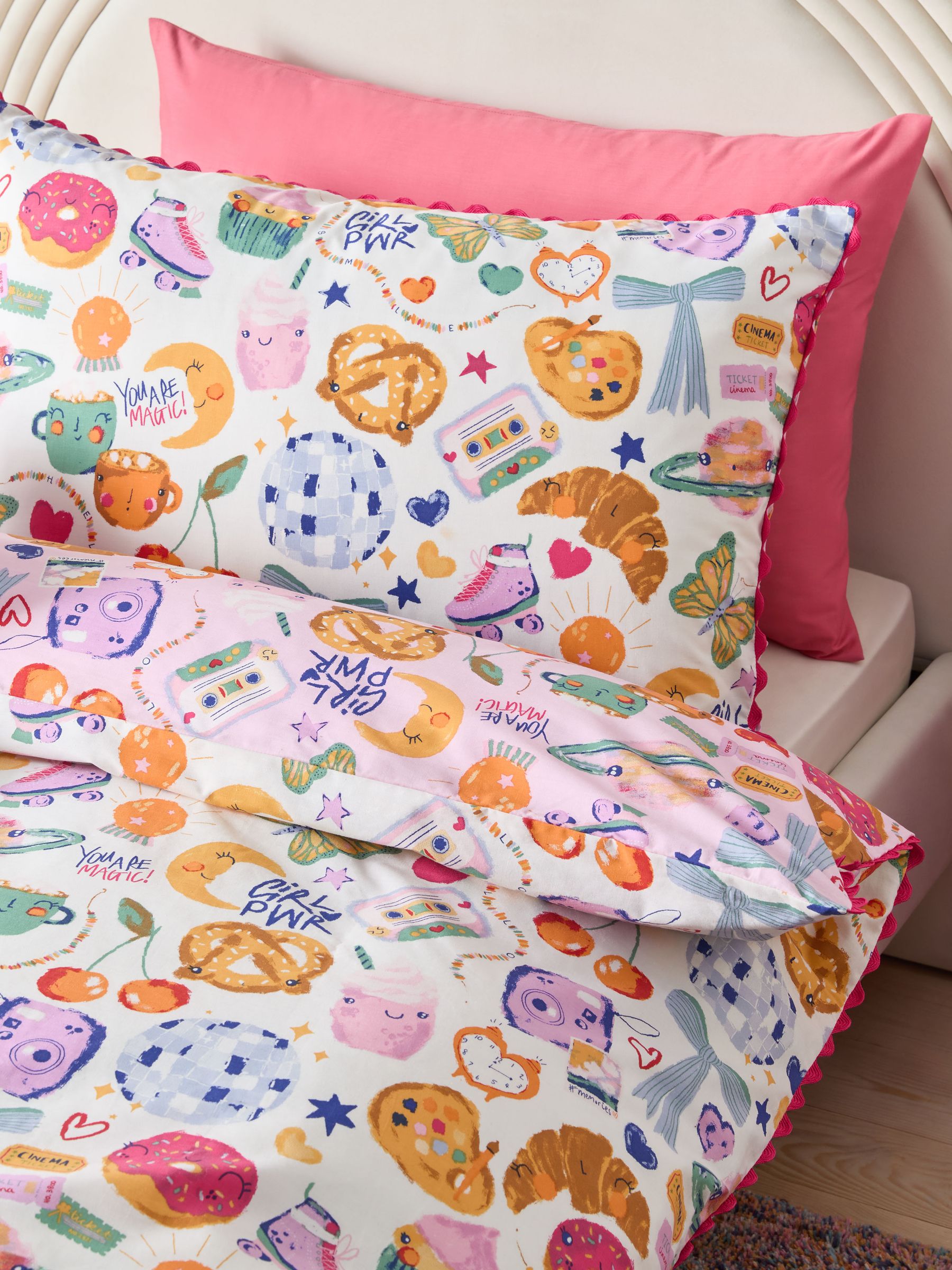 Buy Multi Icon Reversible Duvet Cover And Pillowcase Set from the Next ...