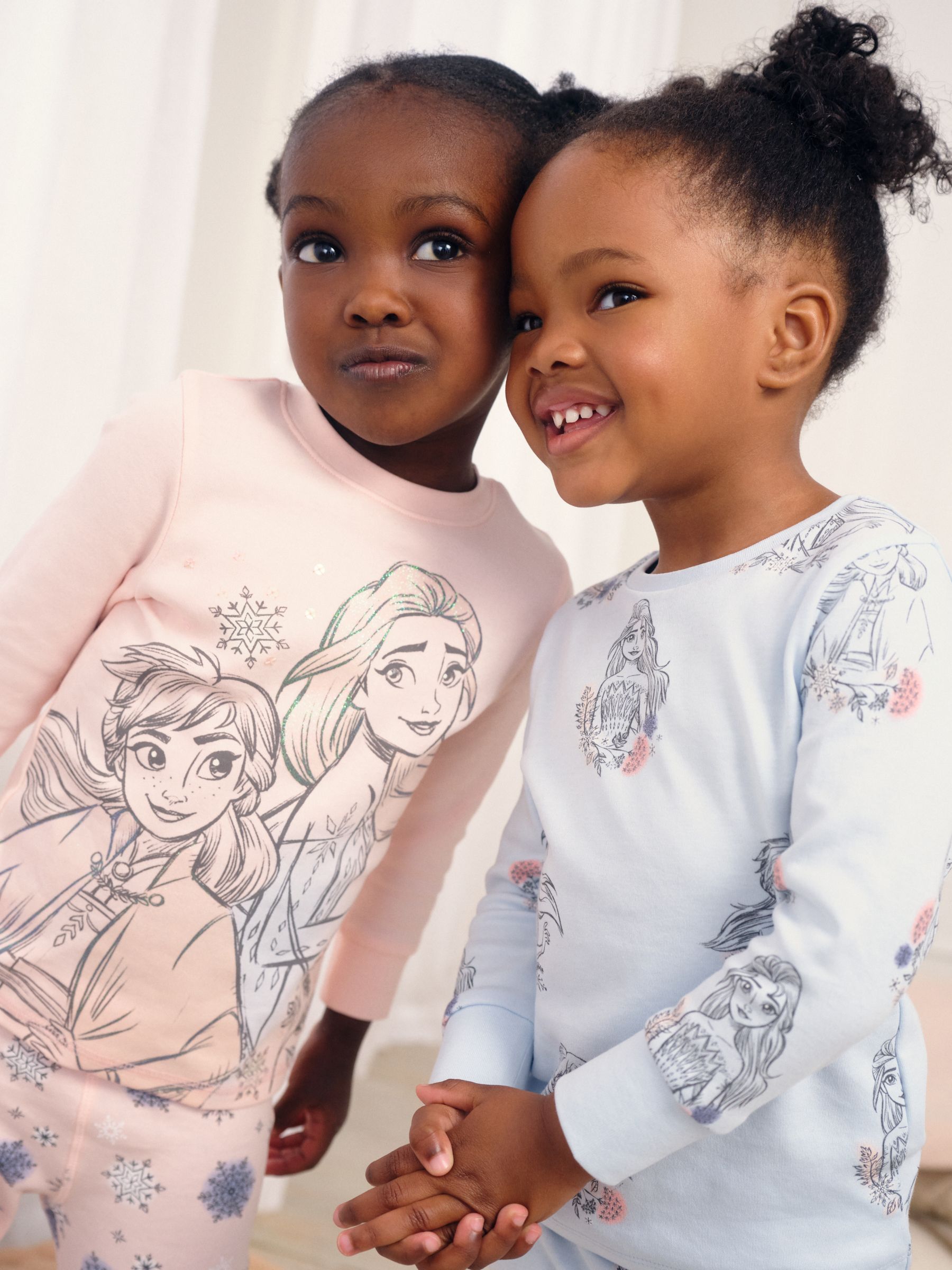 Buy Pink/Blue Disney Frozen Snuggle Pyjamas 2 Pack (9mths-10yrs) from ...