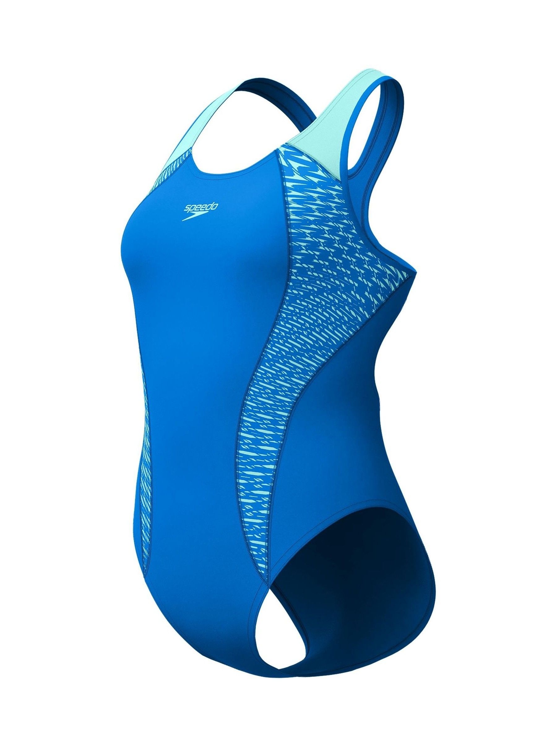 Buy Speedo Light Blue Placement Laneback Swimsuit from the Next UK ...