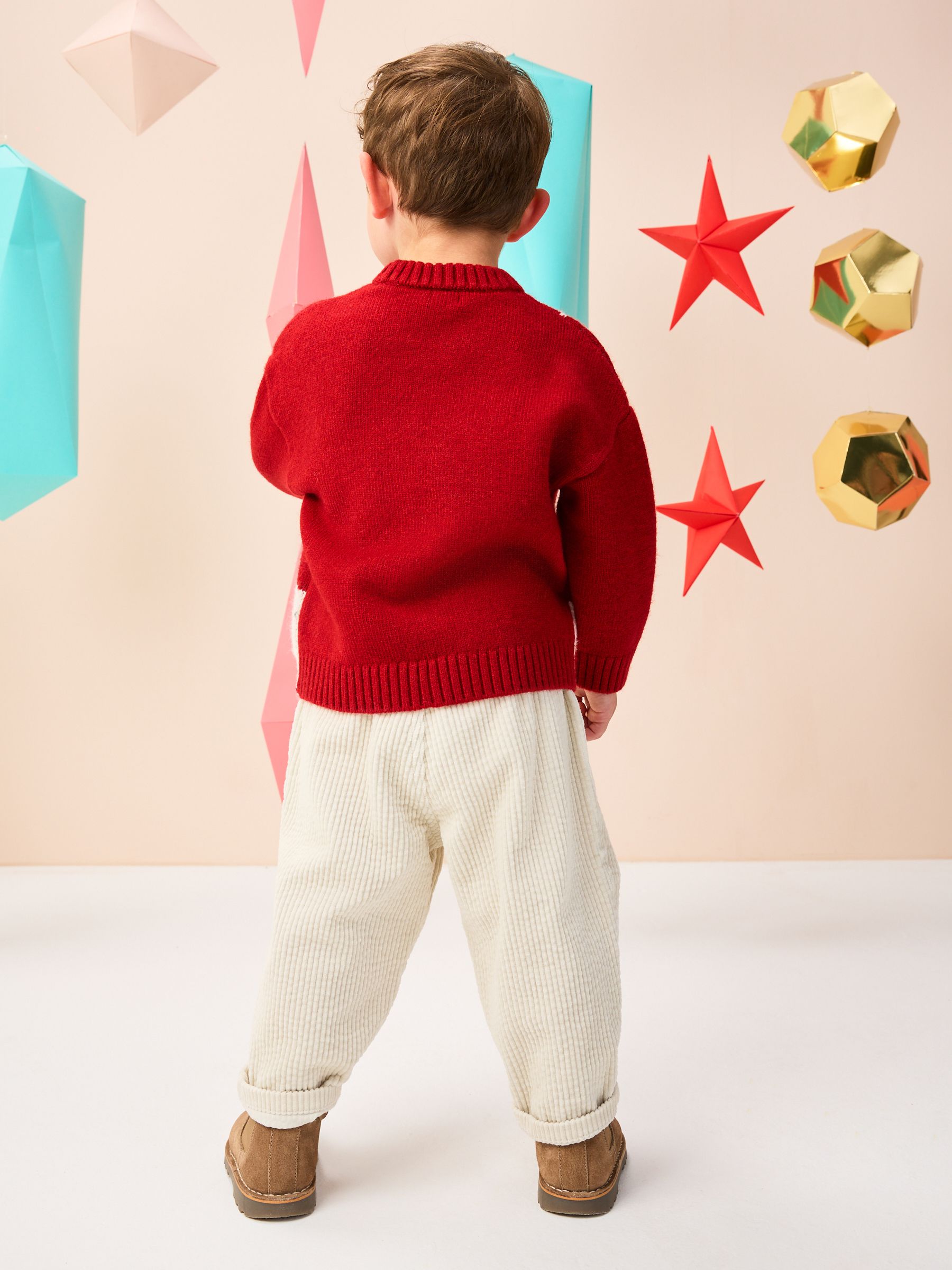 Buy Bright Red Reindeer Knitted Christmas Jumper (3mths-7yrs) from Next ...