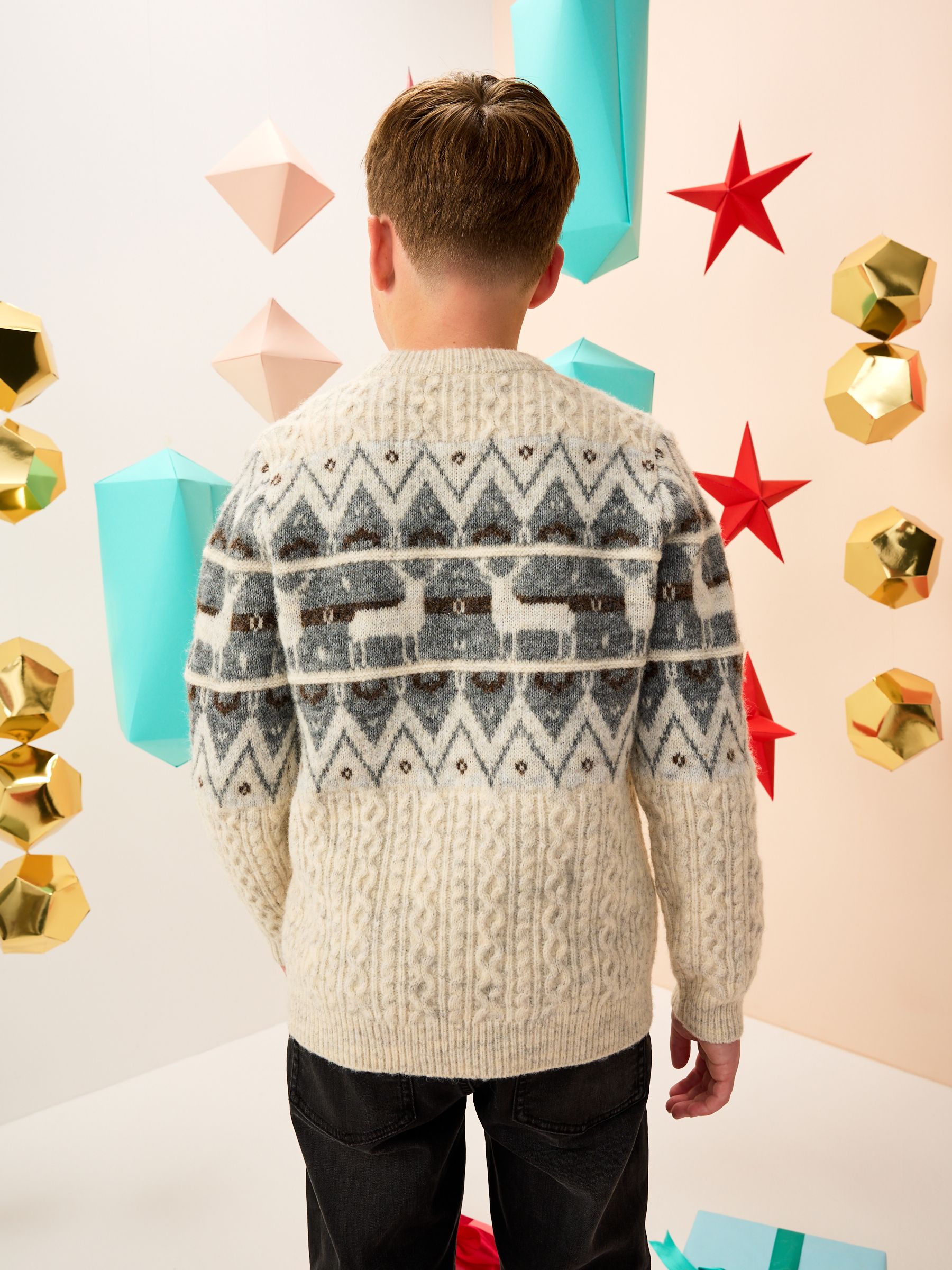 Buy Ecru Fairisle Pattern Matching Family Christmas Jumper (3mths-16yrs ...