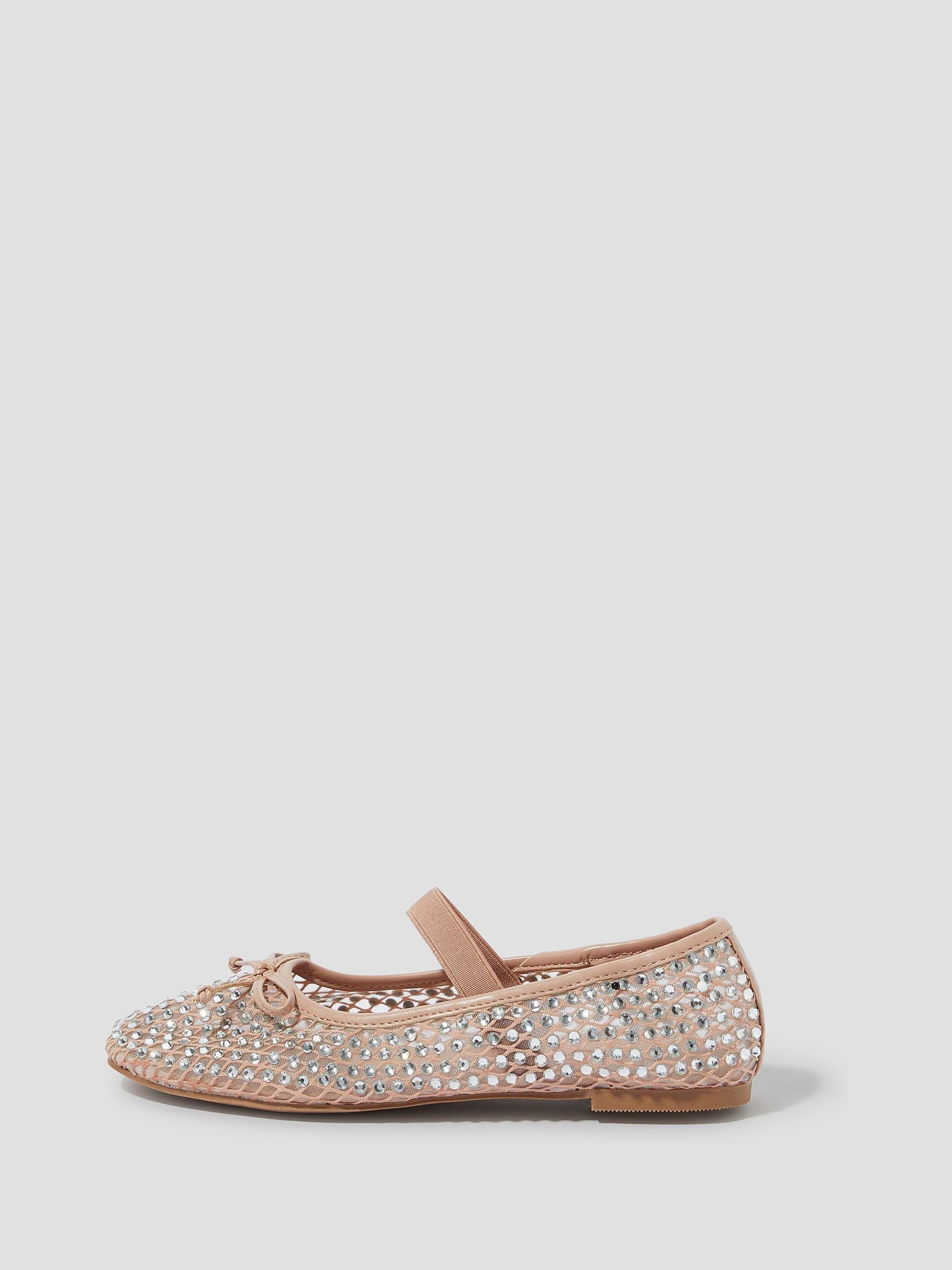 Buy Monsoon Pink Gabi Diamante Mesh Ballet Flats from the Next UK ...