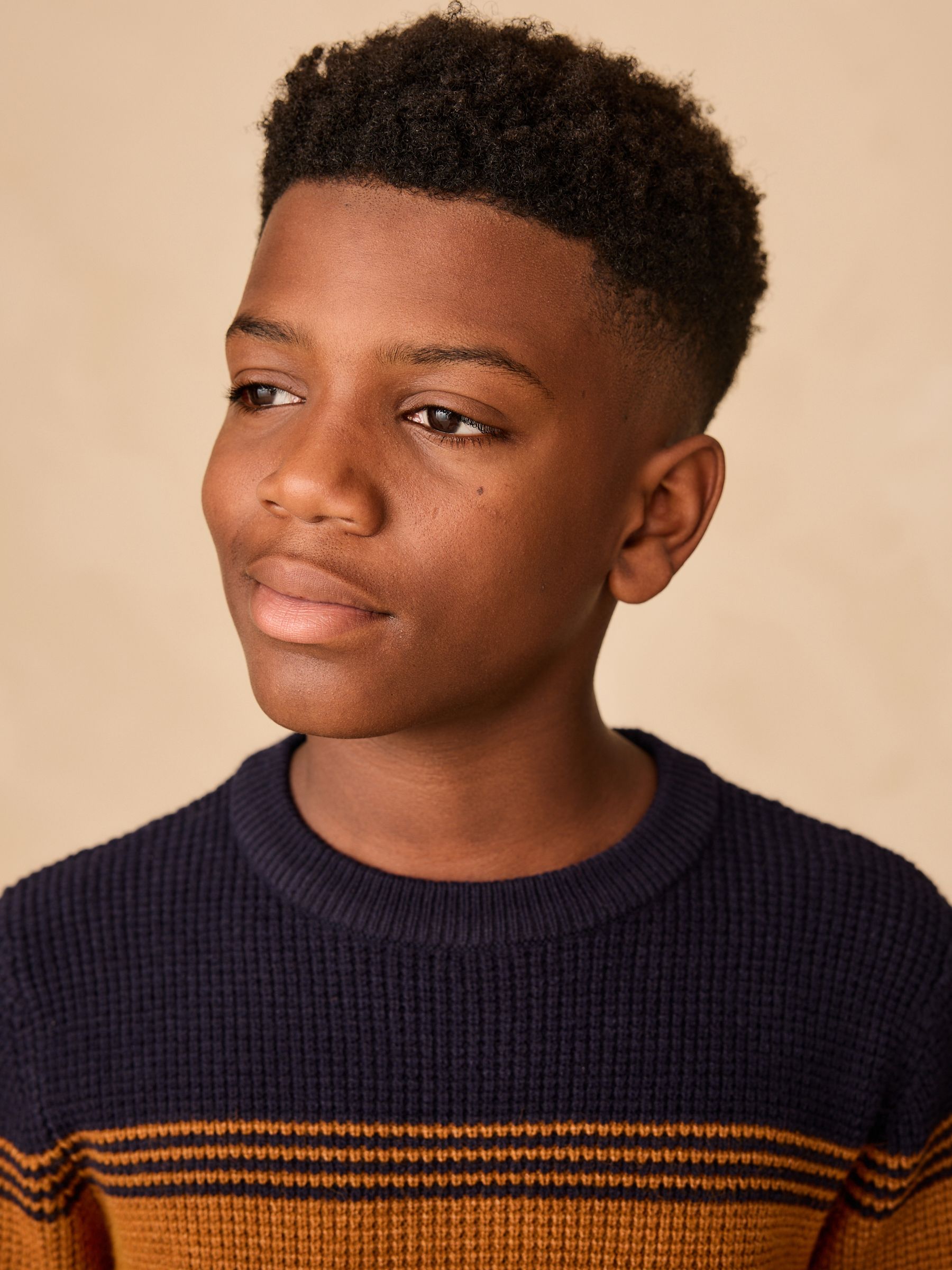 Buy Navy Blue Colourblock Stripe Crew Neck Knitted Jumper (3-16yrs ...