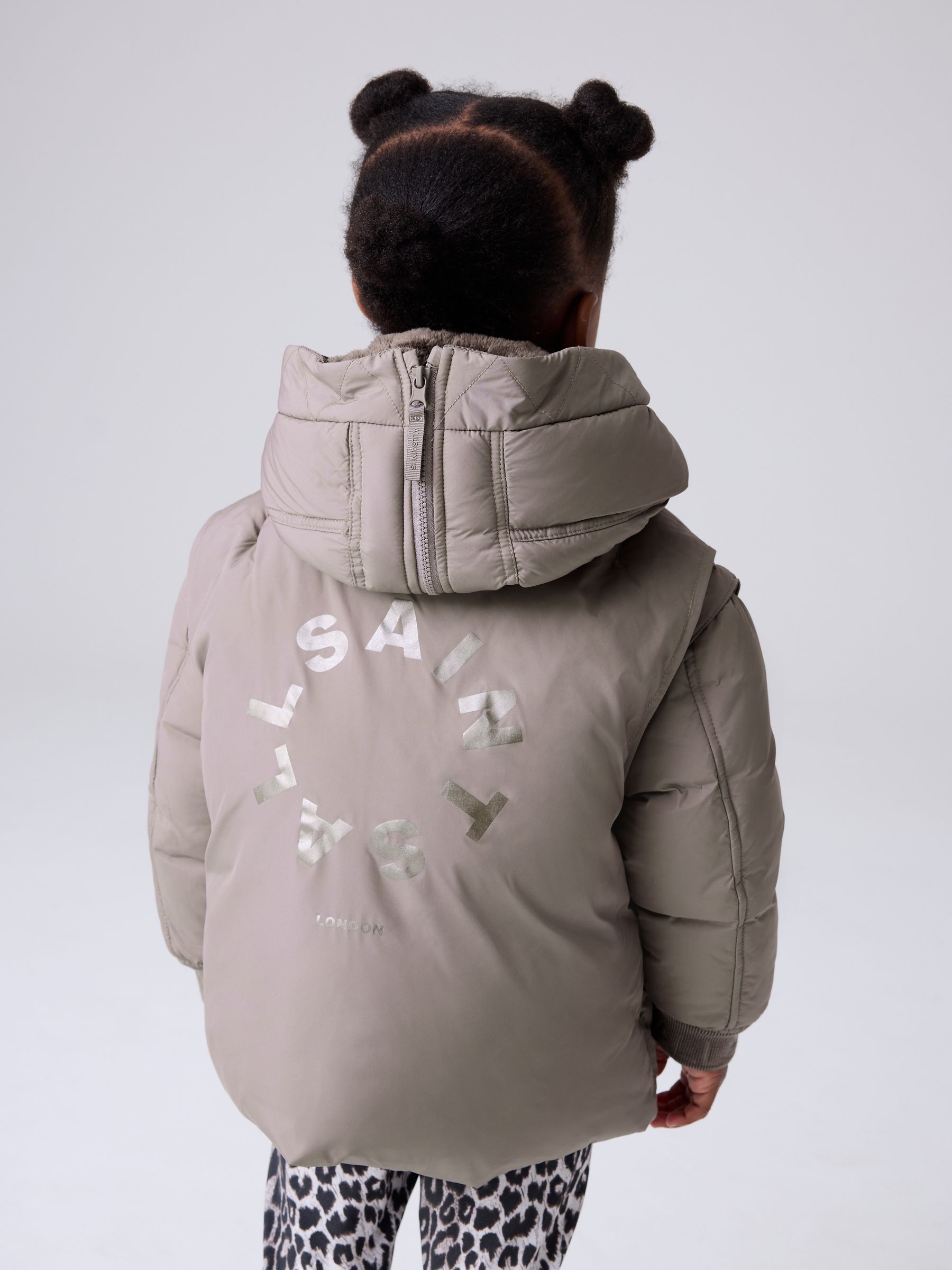 Buy smALLSAINTS Mocha Tierra Split Hood Younger Girls Padded Coat from ...