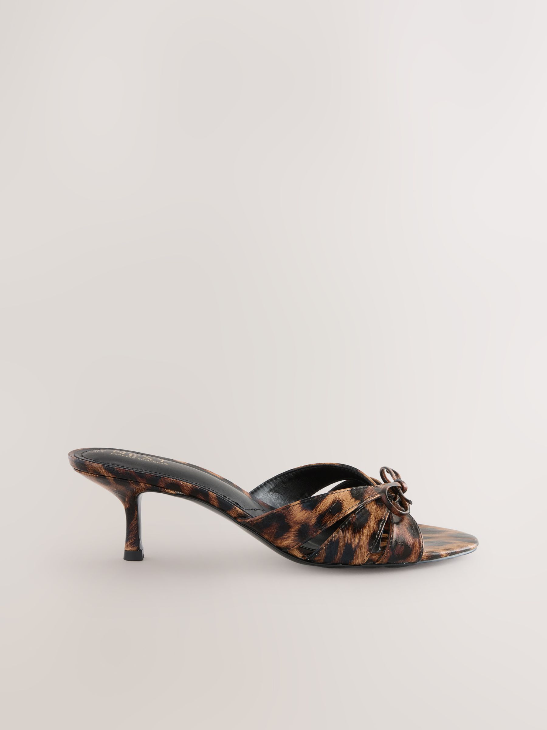Buy Leopard Forever Comfort® Bow Cutout Open Toe Mules from the Next UK ...
