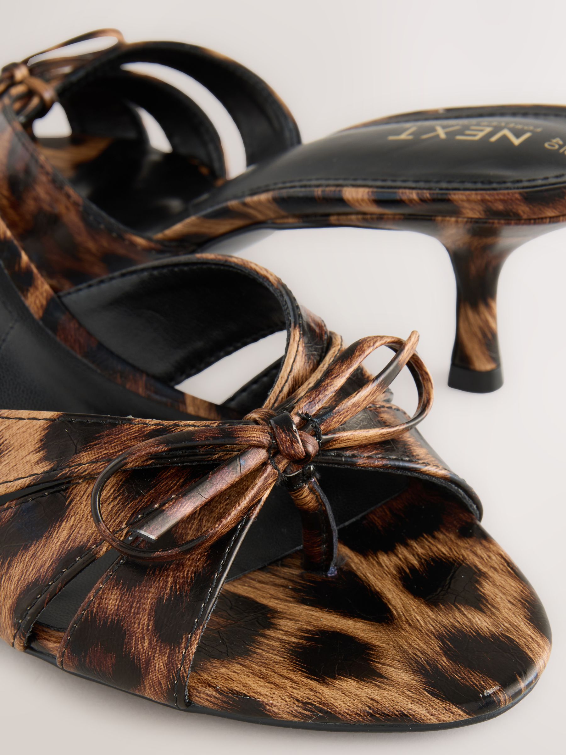 Buy Leopard Forever Comfort® Bow Cutout Open Toe Mules from the Next UK ...