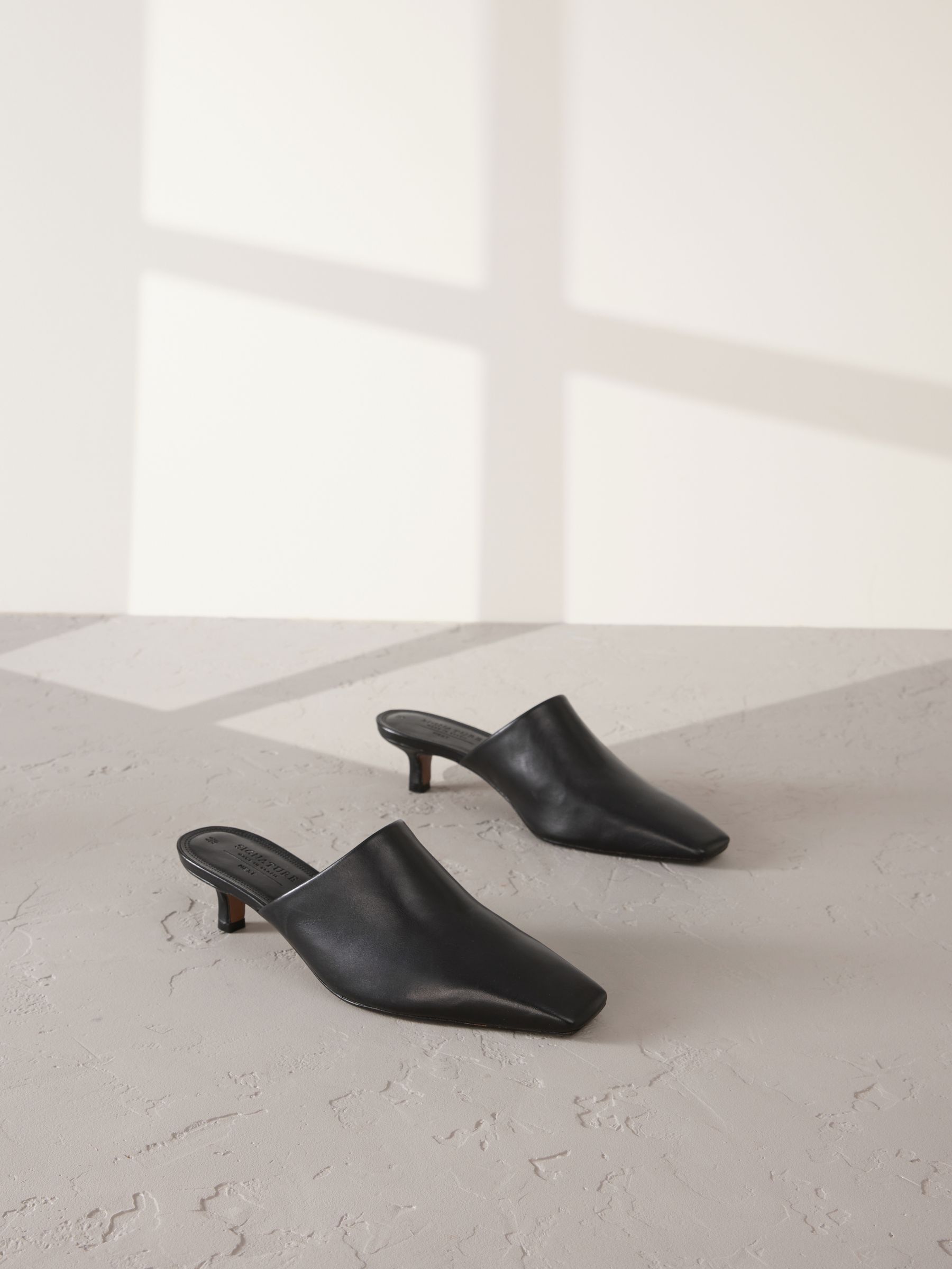Buy Black Signature Premium Leather Pointed Toe Mules from the Next UK ...