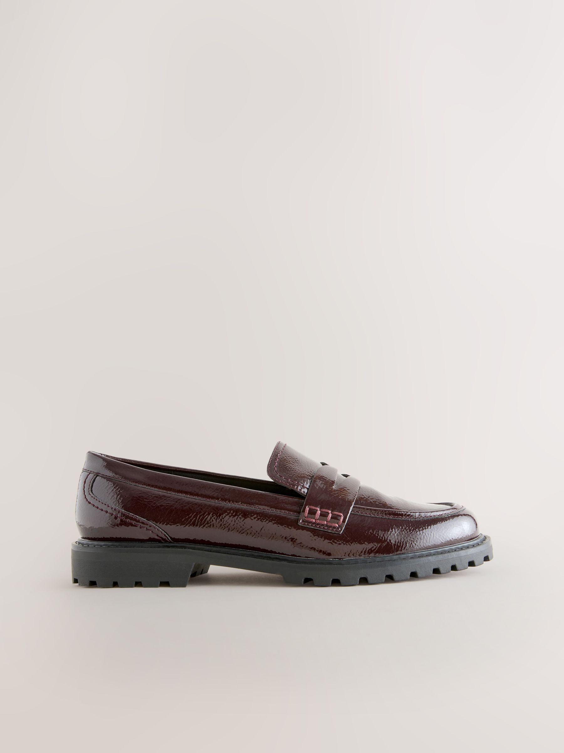 Buy Burgundy Red Patent Chunky Loafer Shoes from the Next UK online shop