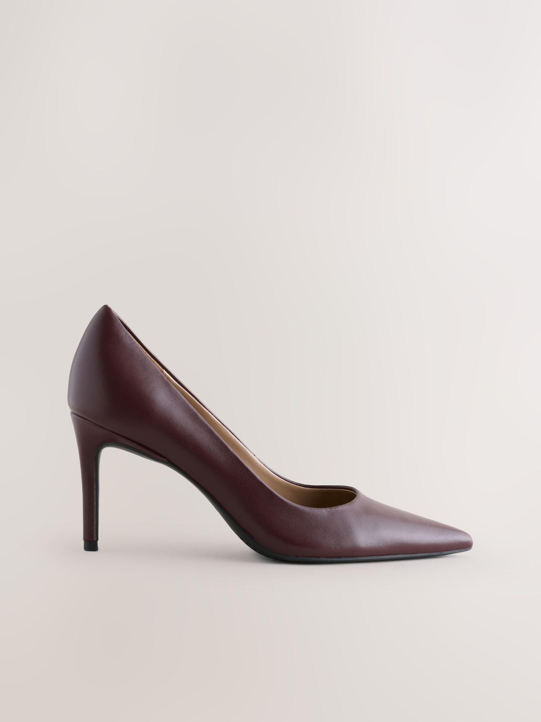 Buy Burgundy Red Standard/Wide Fit Leather Mid Court Shoes from the ...