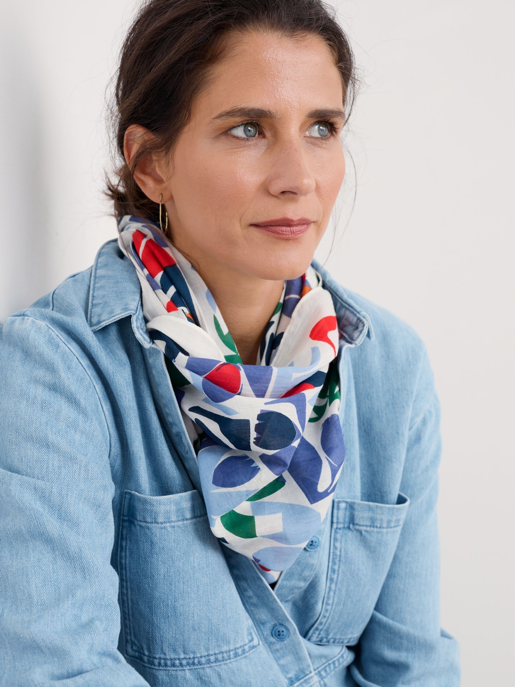 Buy Seasalt Cornwall Blue 100% Cotton Blue New Everyday Circle Scarf ...