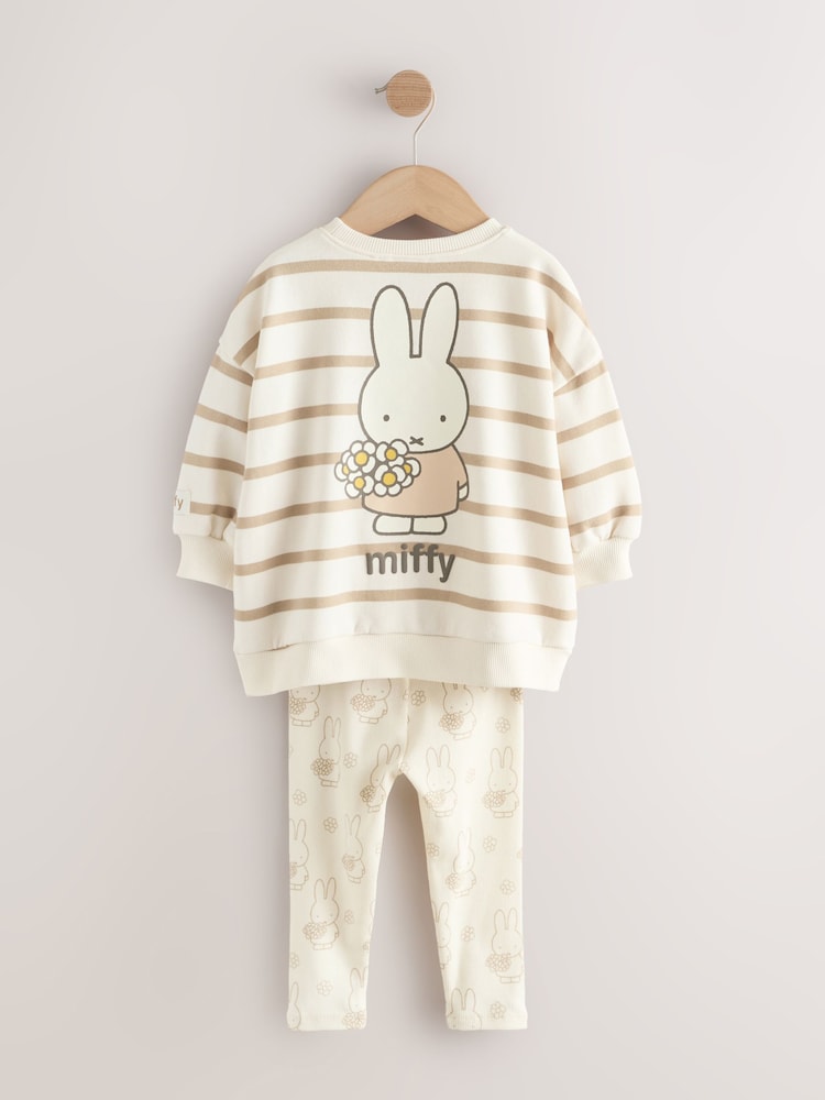 Buy Cream Stripe Miffy Sweatshirt & Leggings Set (3mths-7yrs) from Next USA