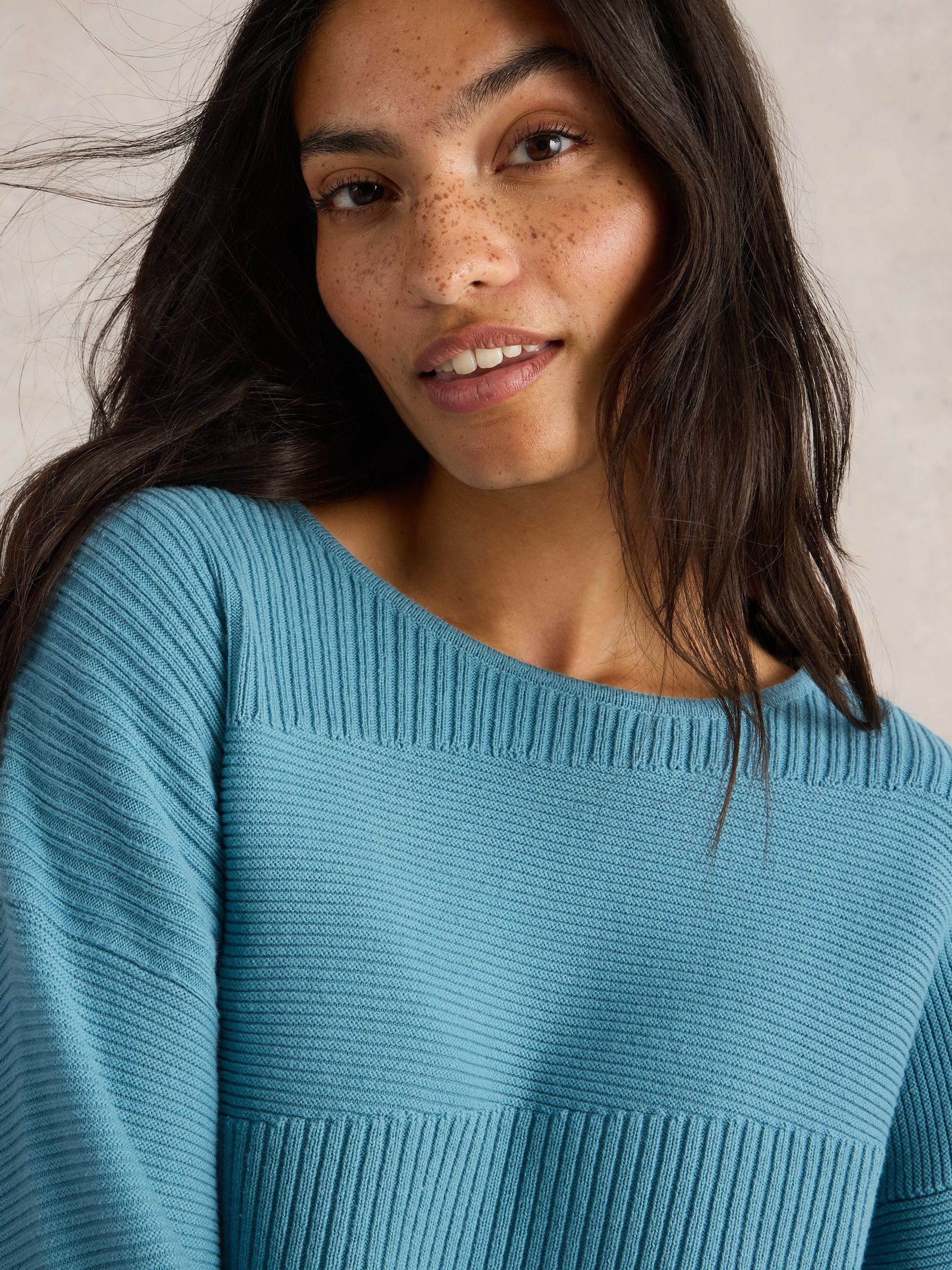 Buy White Stuff Blue Jana Mix Stitch Jumper from the Next UK online shop