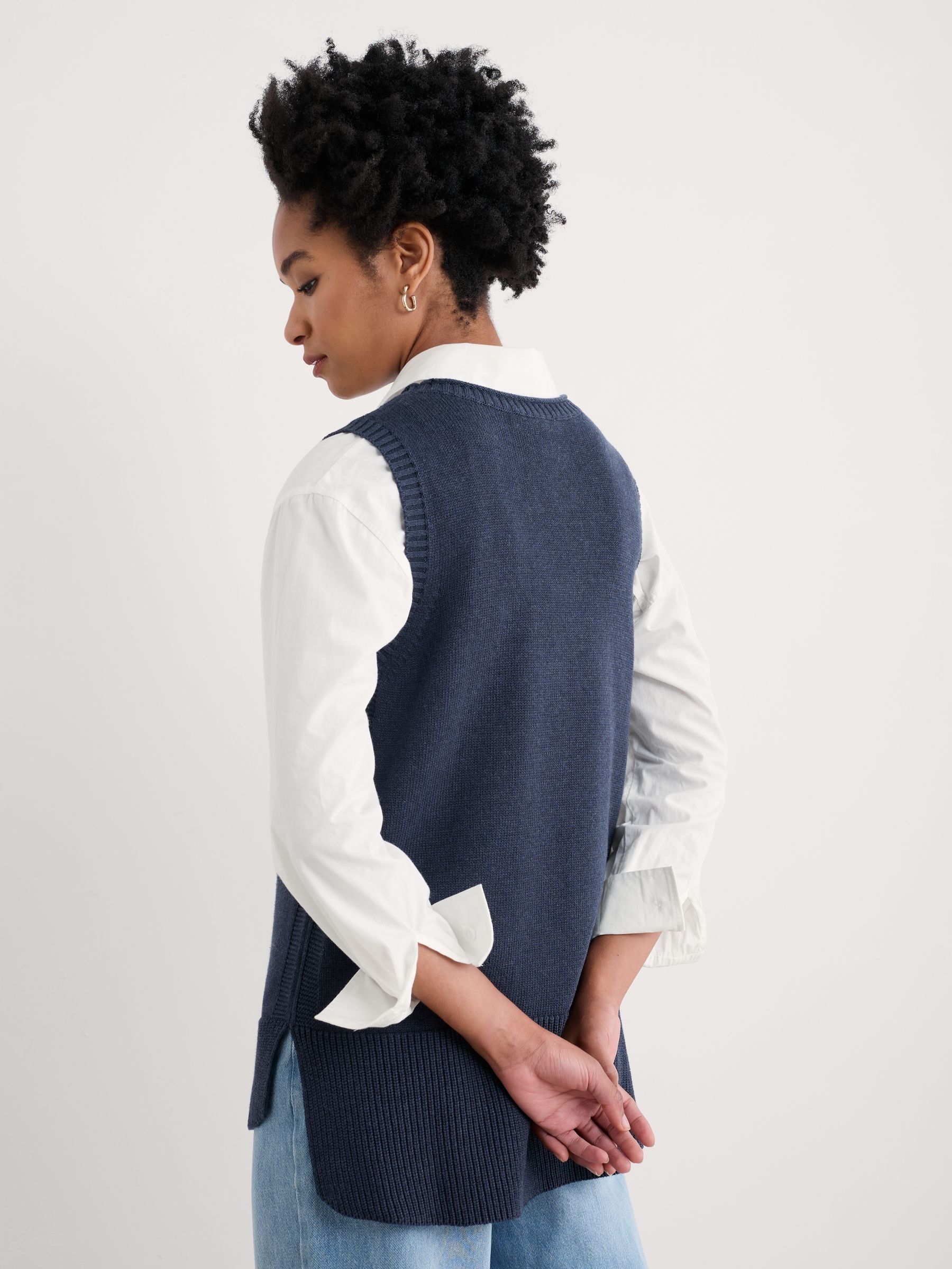Buy Seasalt Cornwall Blue Smallcombe 100% Cotton Knitted Vest from the ...