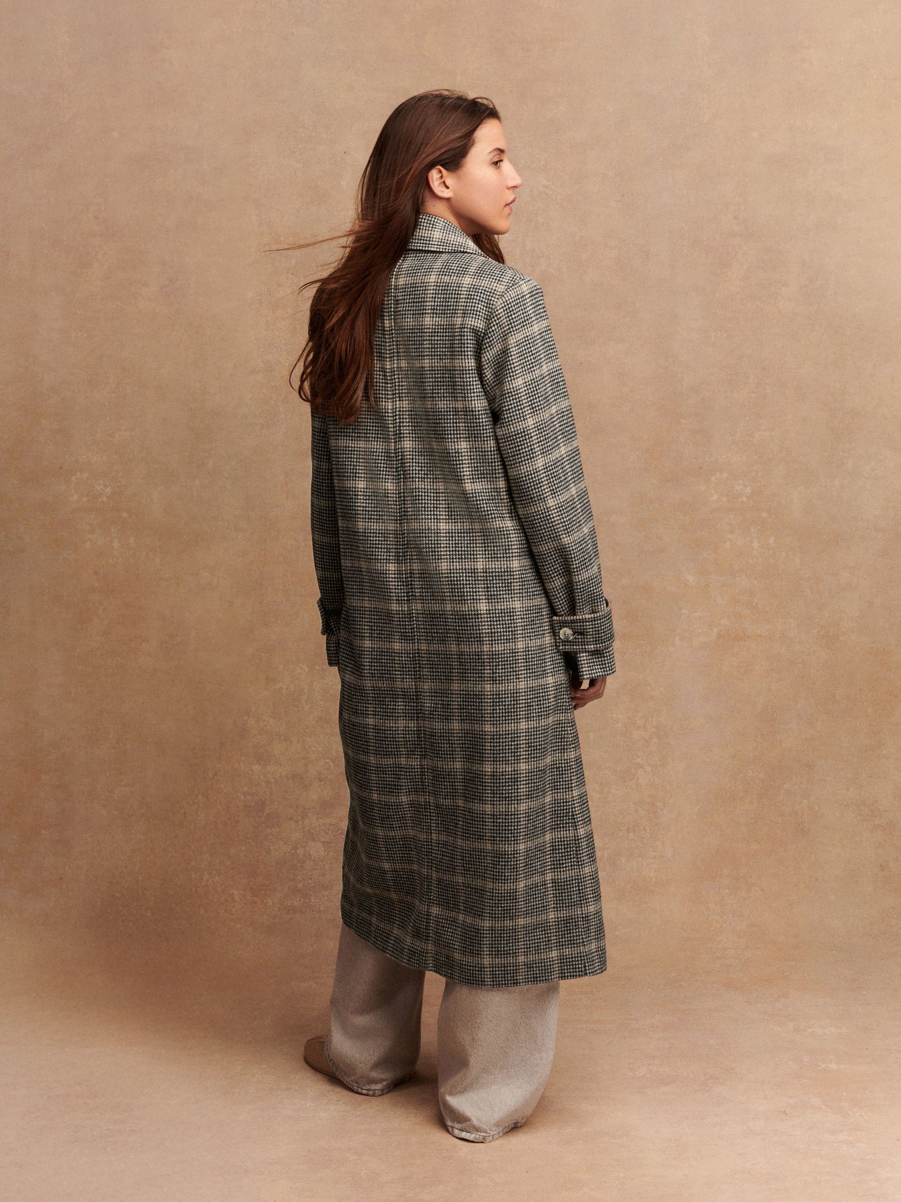 Buy Brown Check Long Maxi Coat from Next USA