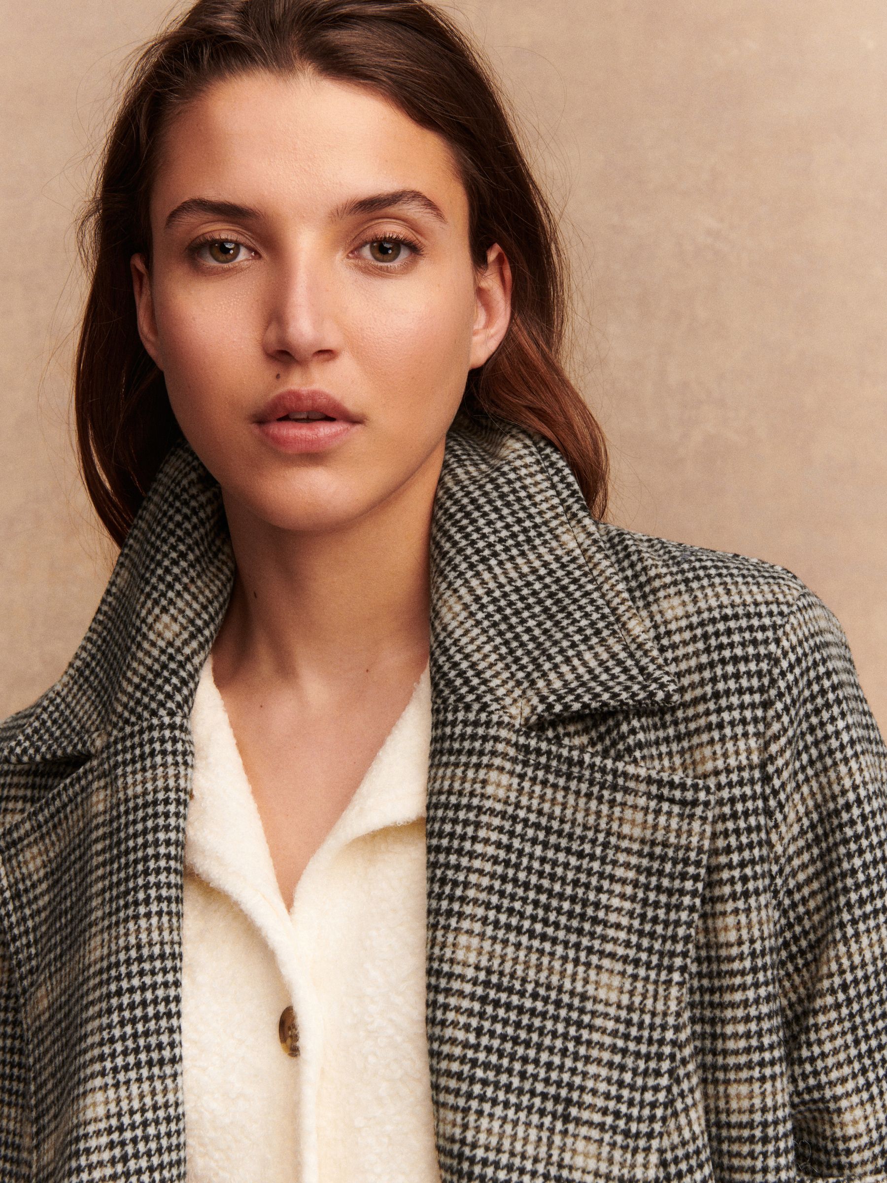 Buy Brown Check Long Maxi Coat from Next USA