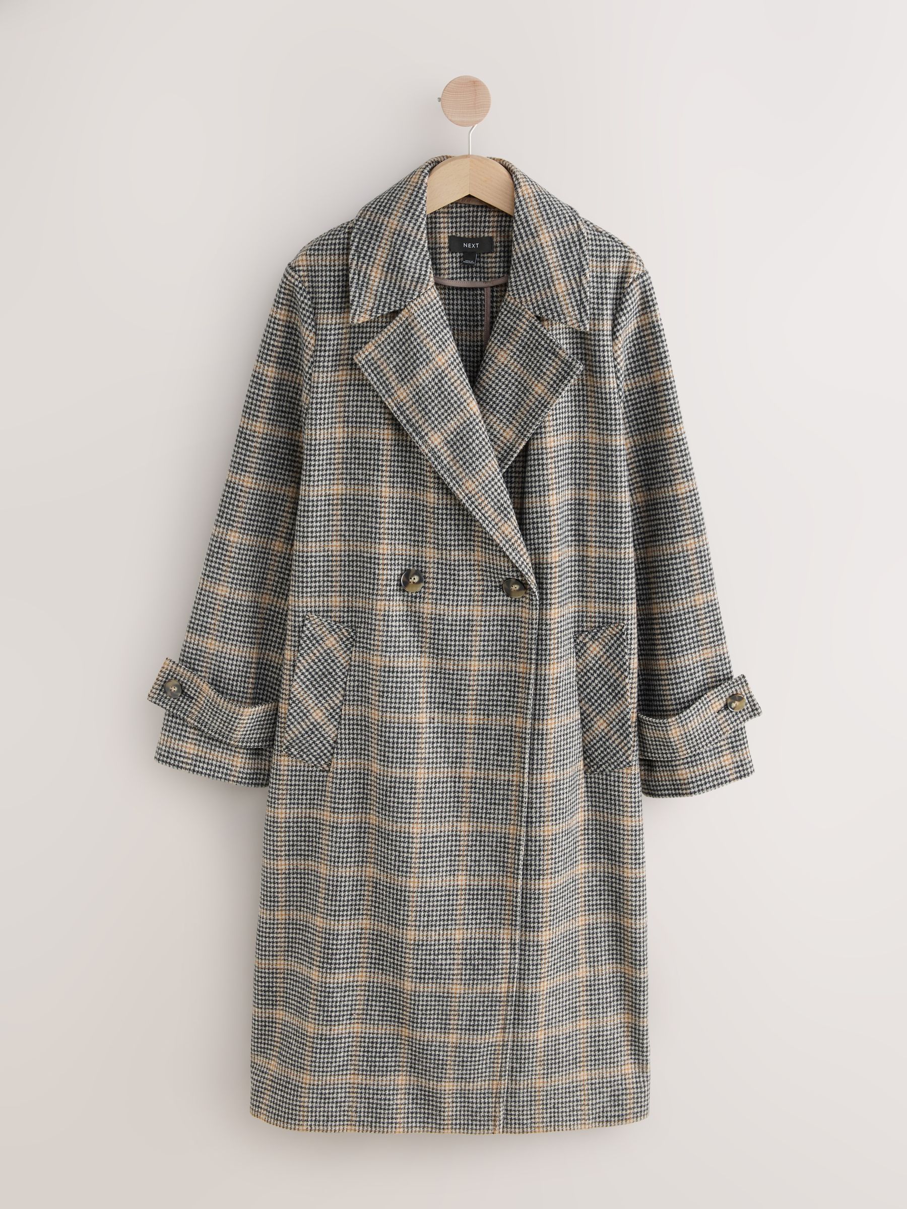 Buy Brown Check Long Maxi Coat from Next USA