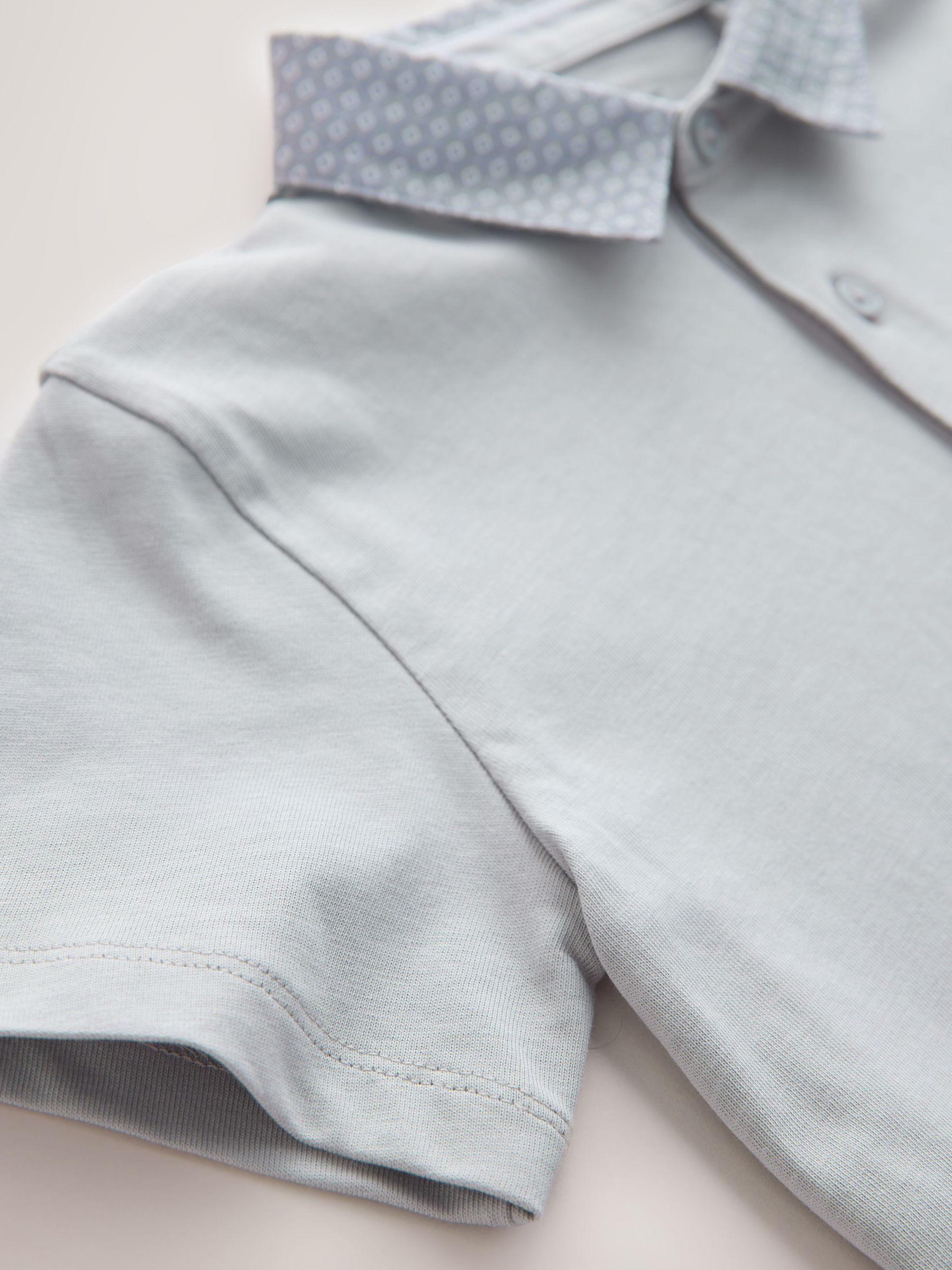 Buy Grey Pattern Collar Short Sleeve Polo Shirt (3-16yrs) from the Next ...