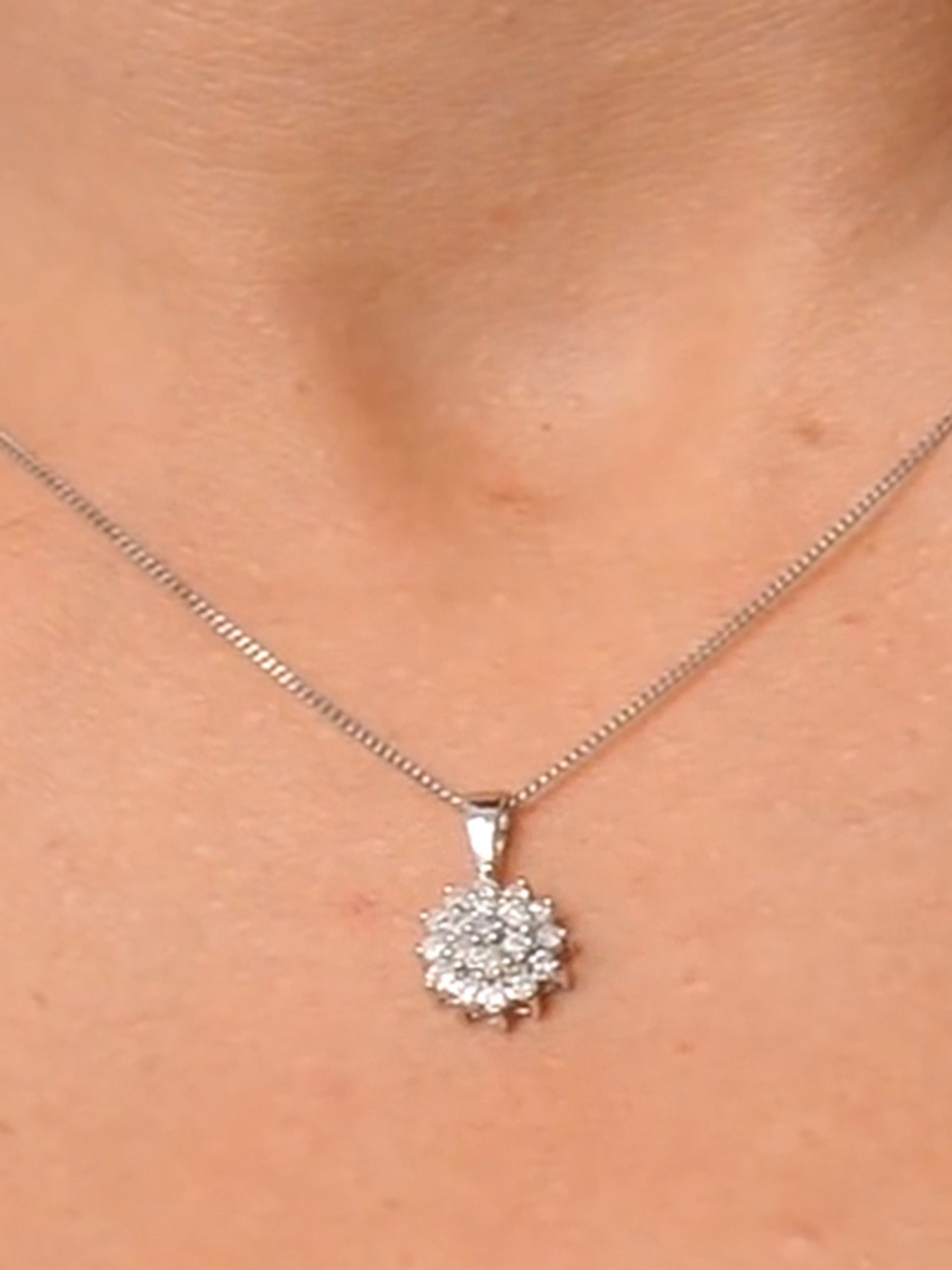 Buy The Diamond Store 9K White Pendant Necklace With 0.25ct Diamonds ...