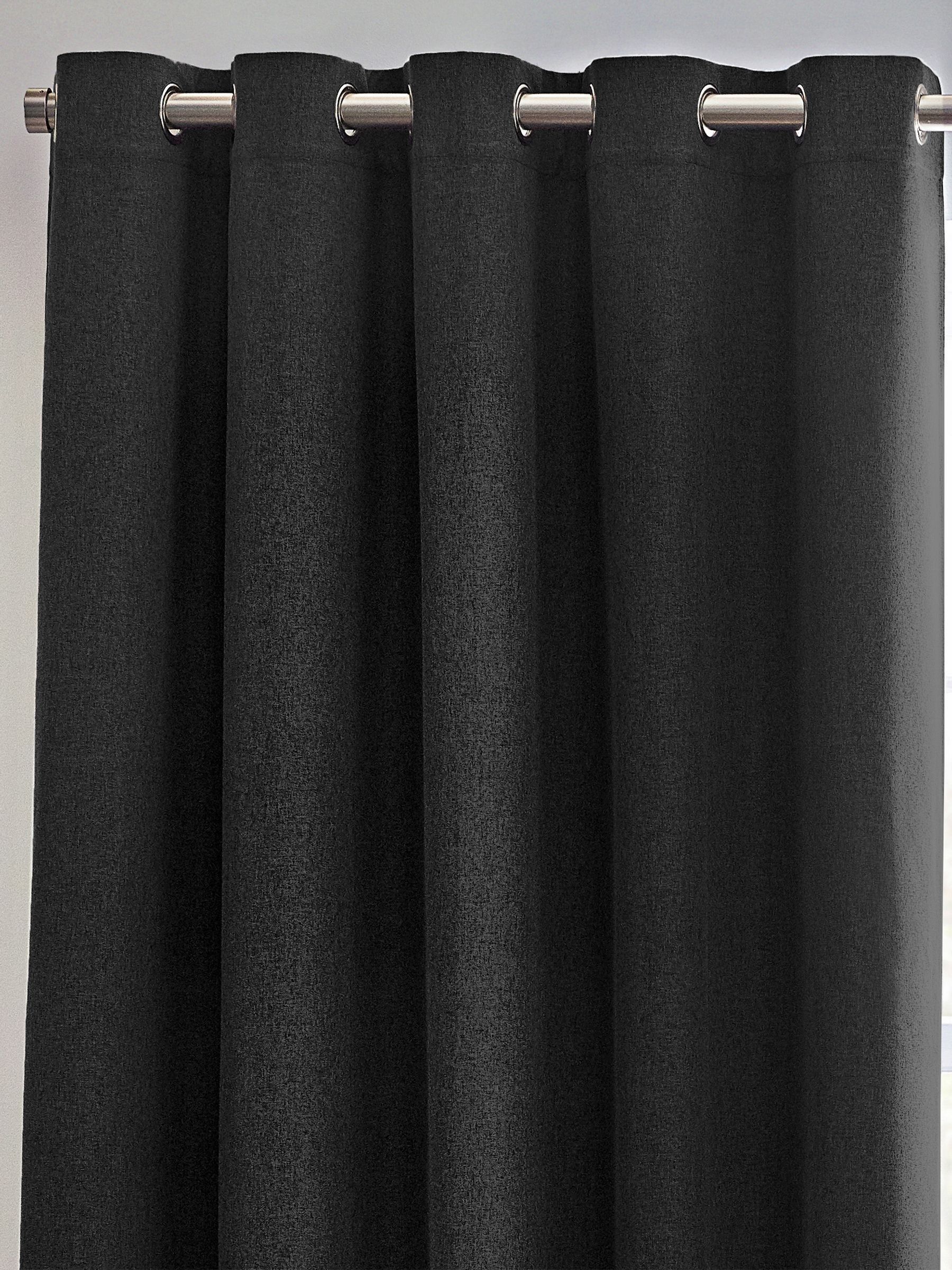 Buy Furn Black Dawn Textured Blackout Eyelet Curtains from the Next UK ...