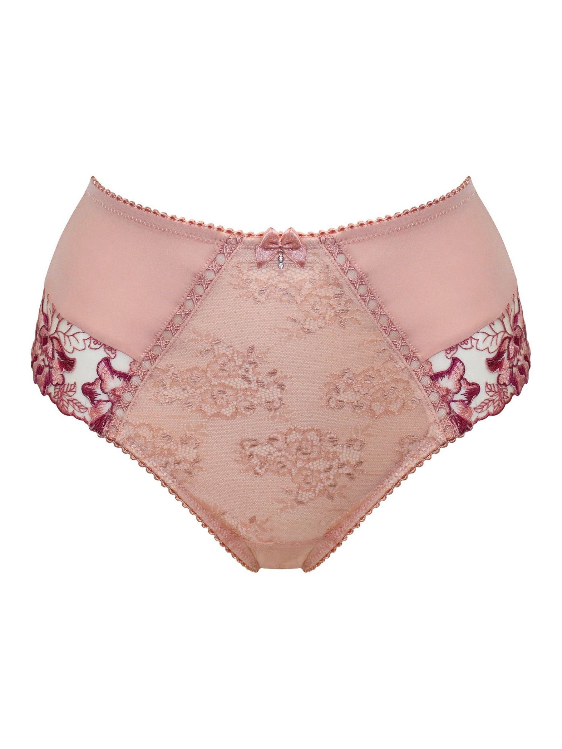 Buy Pour Moi Pink High Waist Sofia Emb Lace Embroidered Deep Knickers ...