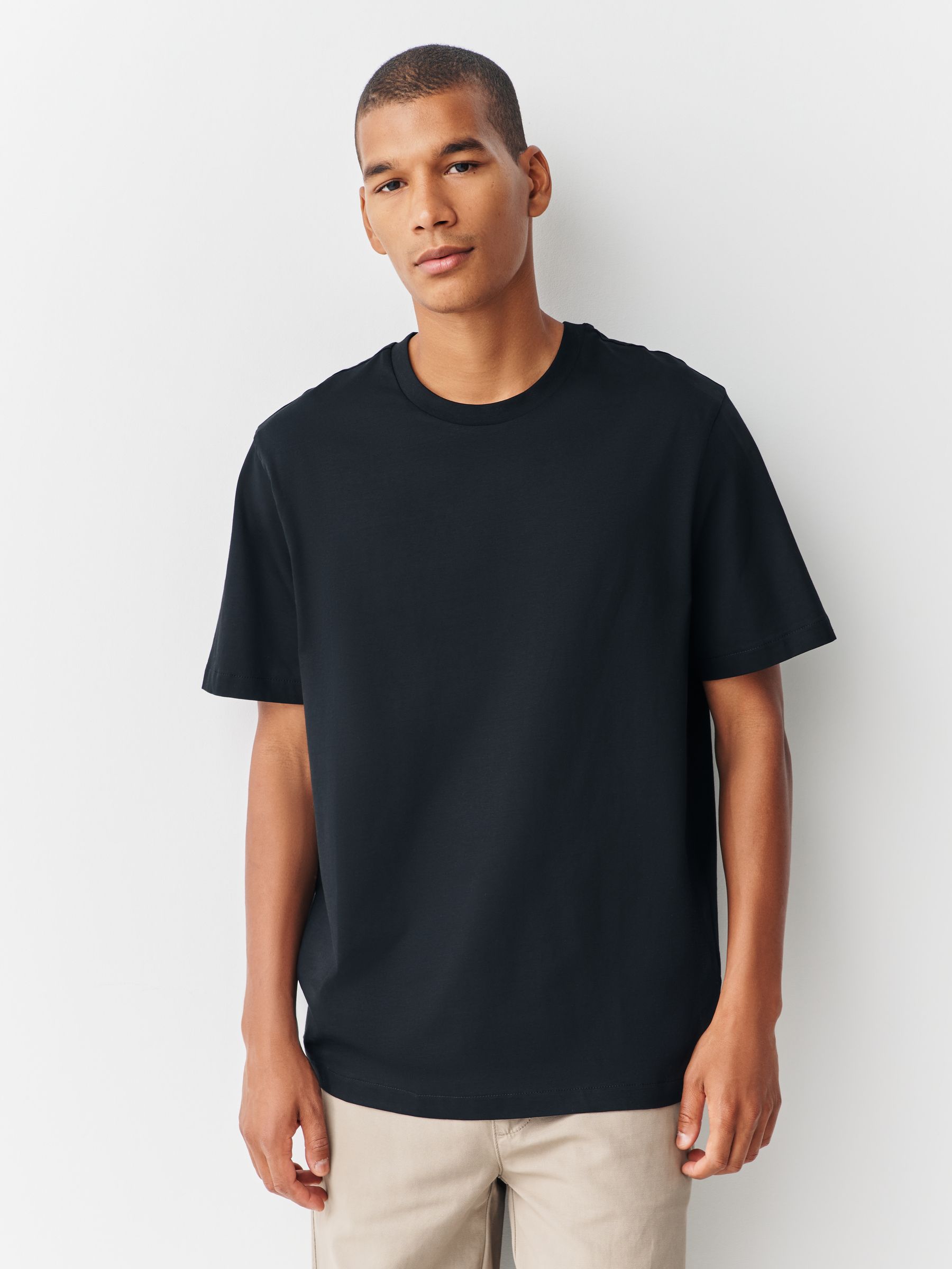 Buy Black Signature SUPIMA® Cotton Crew Neck T-Shirts 3 Pack from the ...