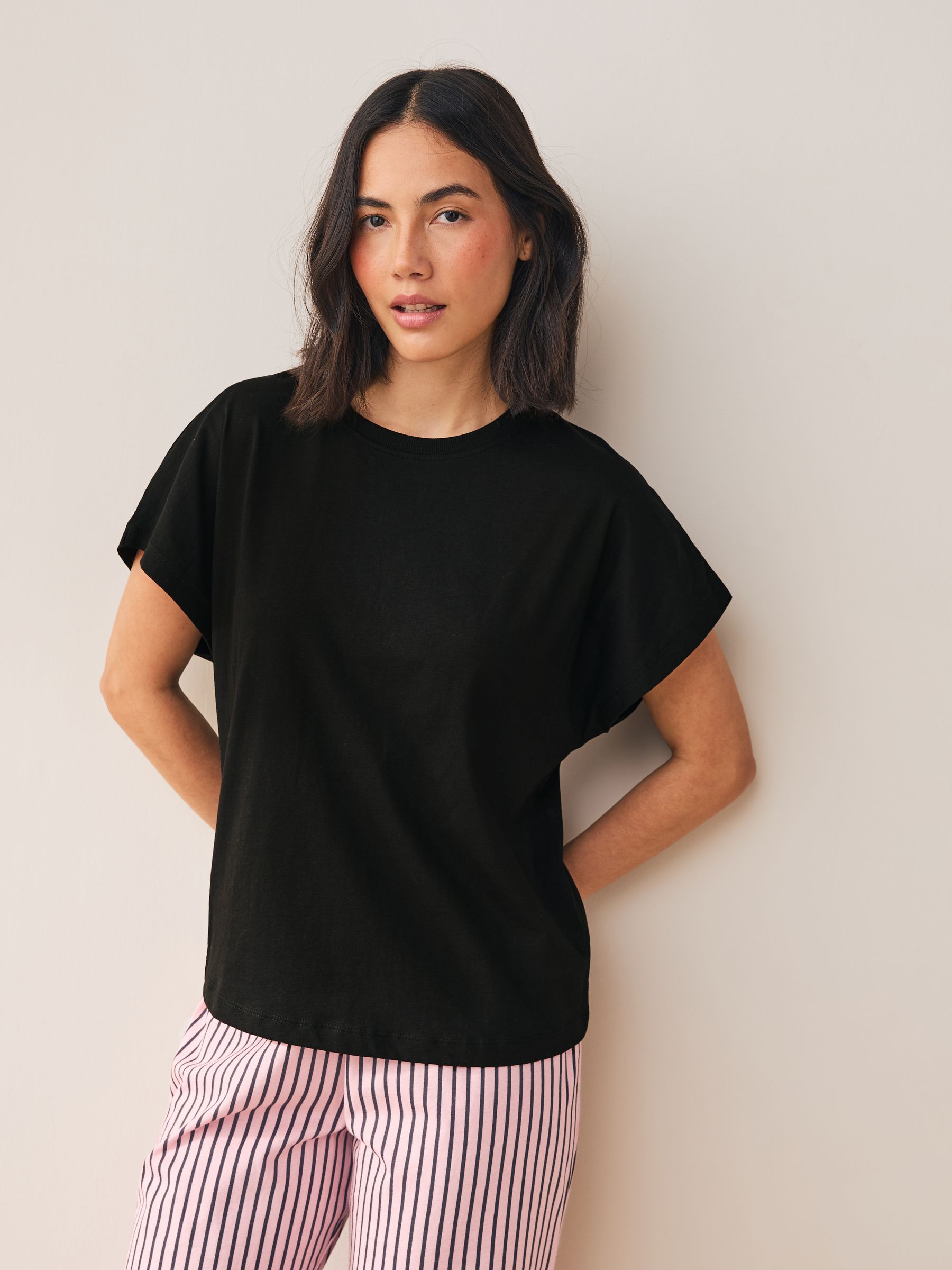 Buy Monochrome Stripe Short Sleeve Pyjamas 2 Pack from Next Saudi Arabia