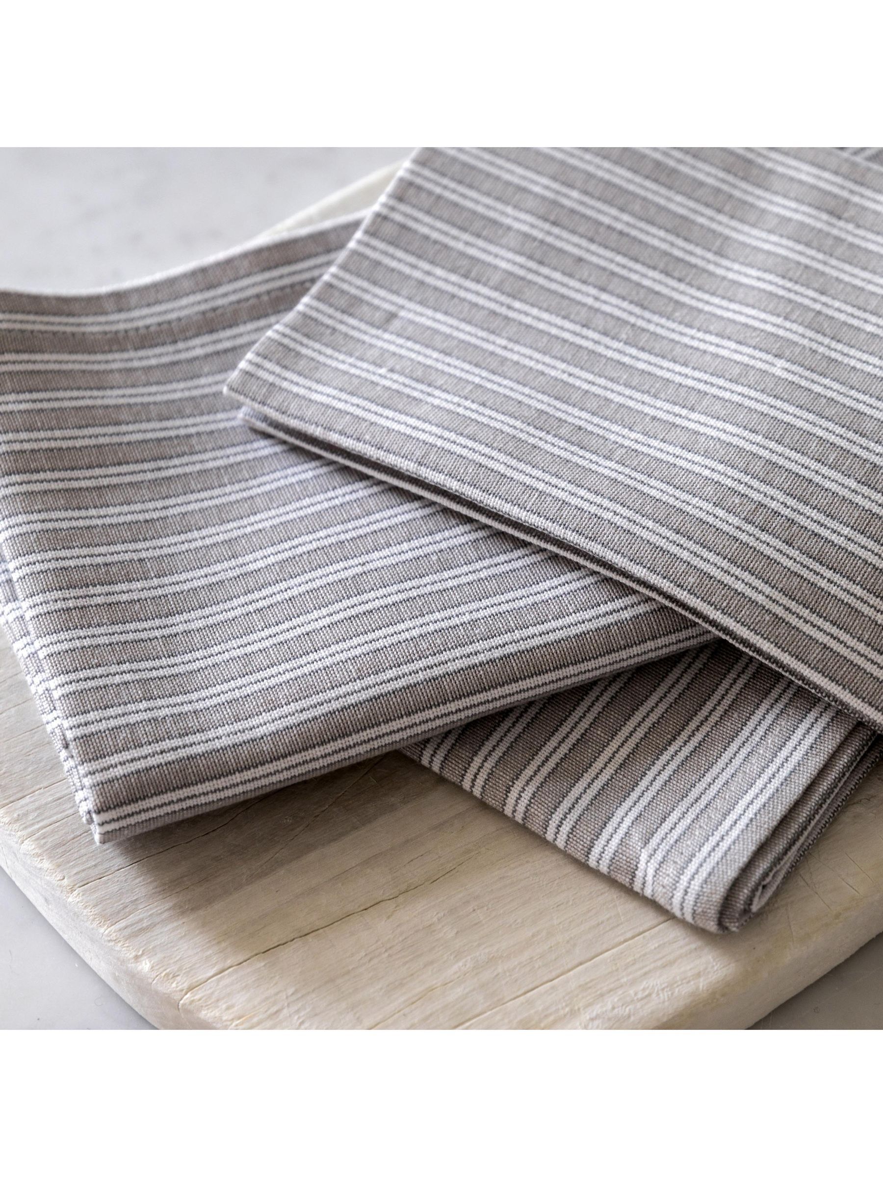 Buy Gallery Home Grey Woven Striped Napkins 4 Pack from the Next UK ...