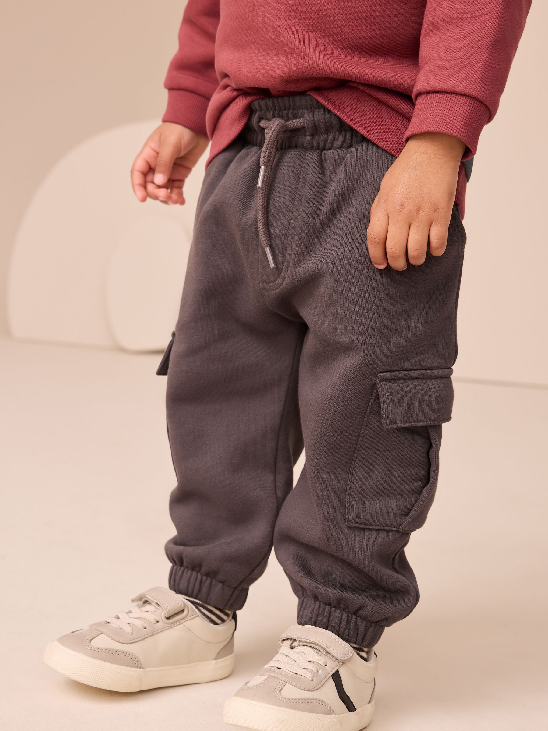 Buy Burgundy Red Sweatshirt and Utility Joggers Set (3mths-7yrs) from ...