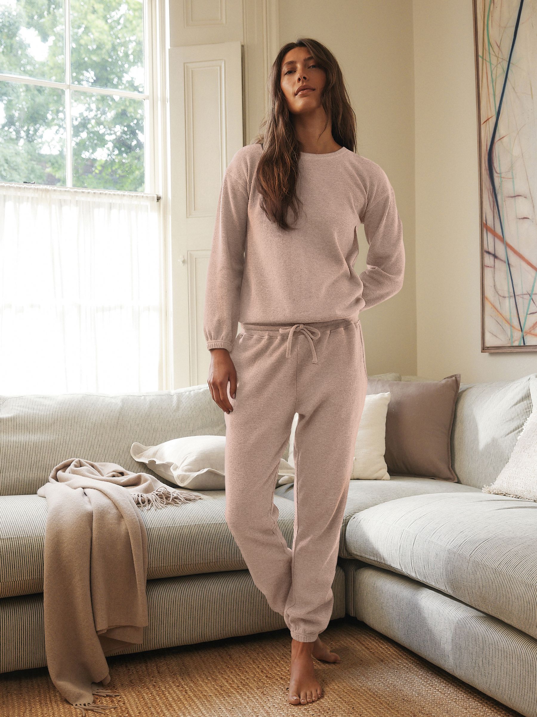 Buy Neutral Cosy Waffle Long Sleeve Pyjamas from the Next UK online shop