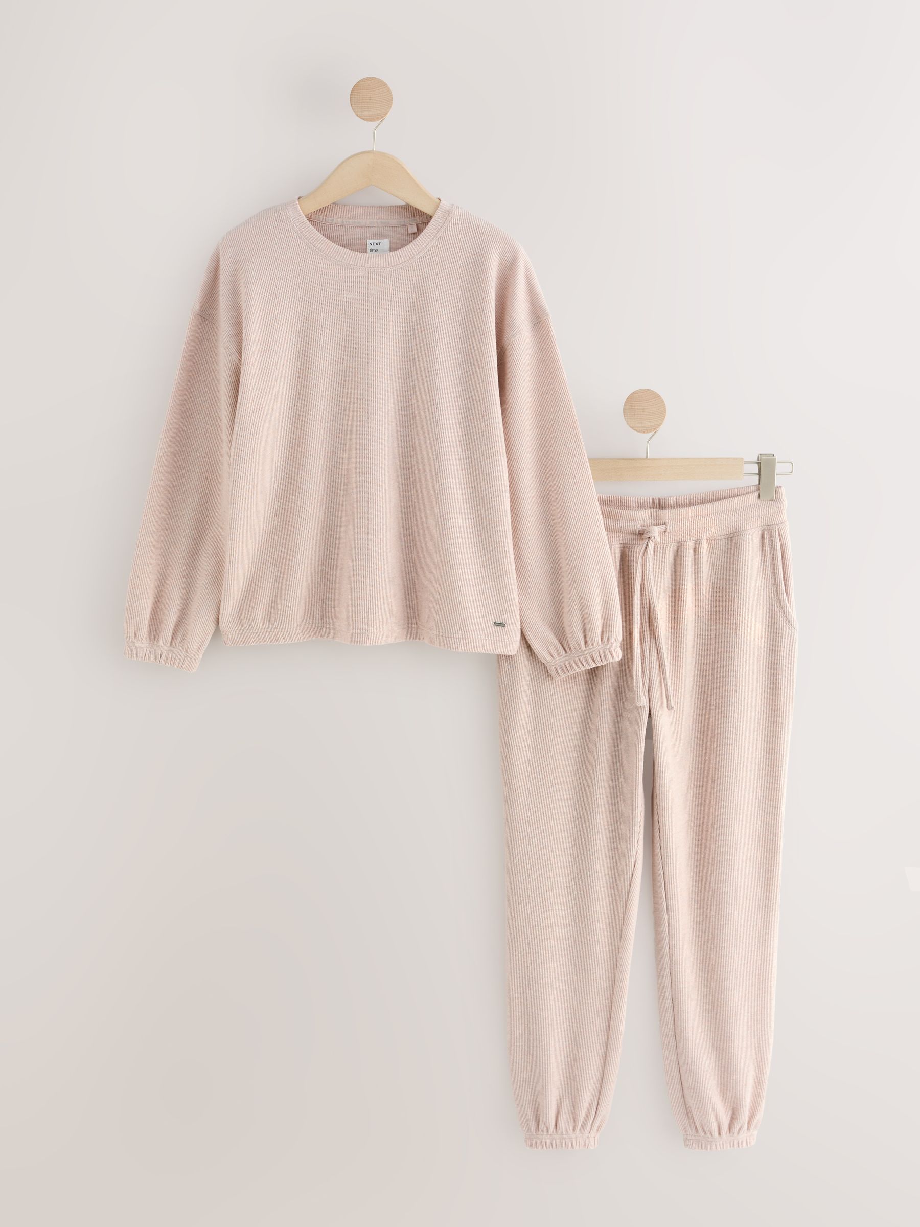 Buy Neutral Cosy Waffle Long Sleeve Pyjamas from the Next UK online shop
