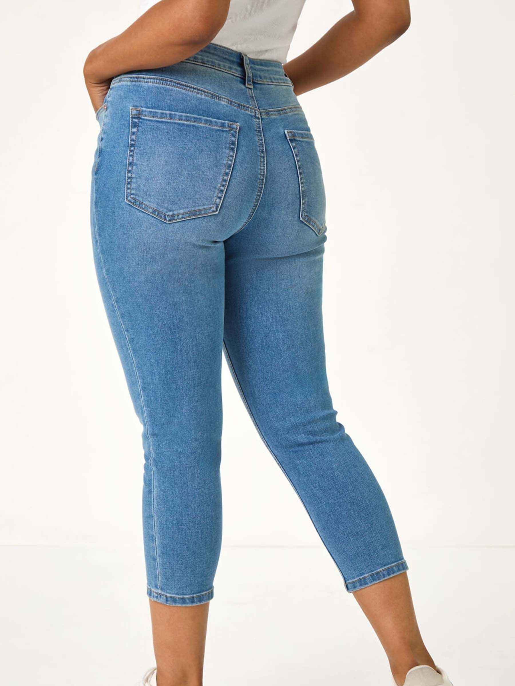 Buy Roman Blue Petite Slim Crop Stretch Jeans from Next India