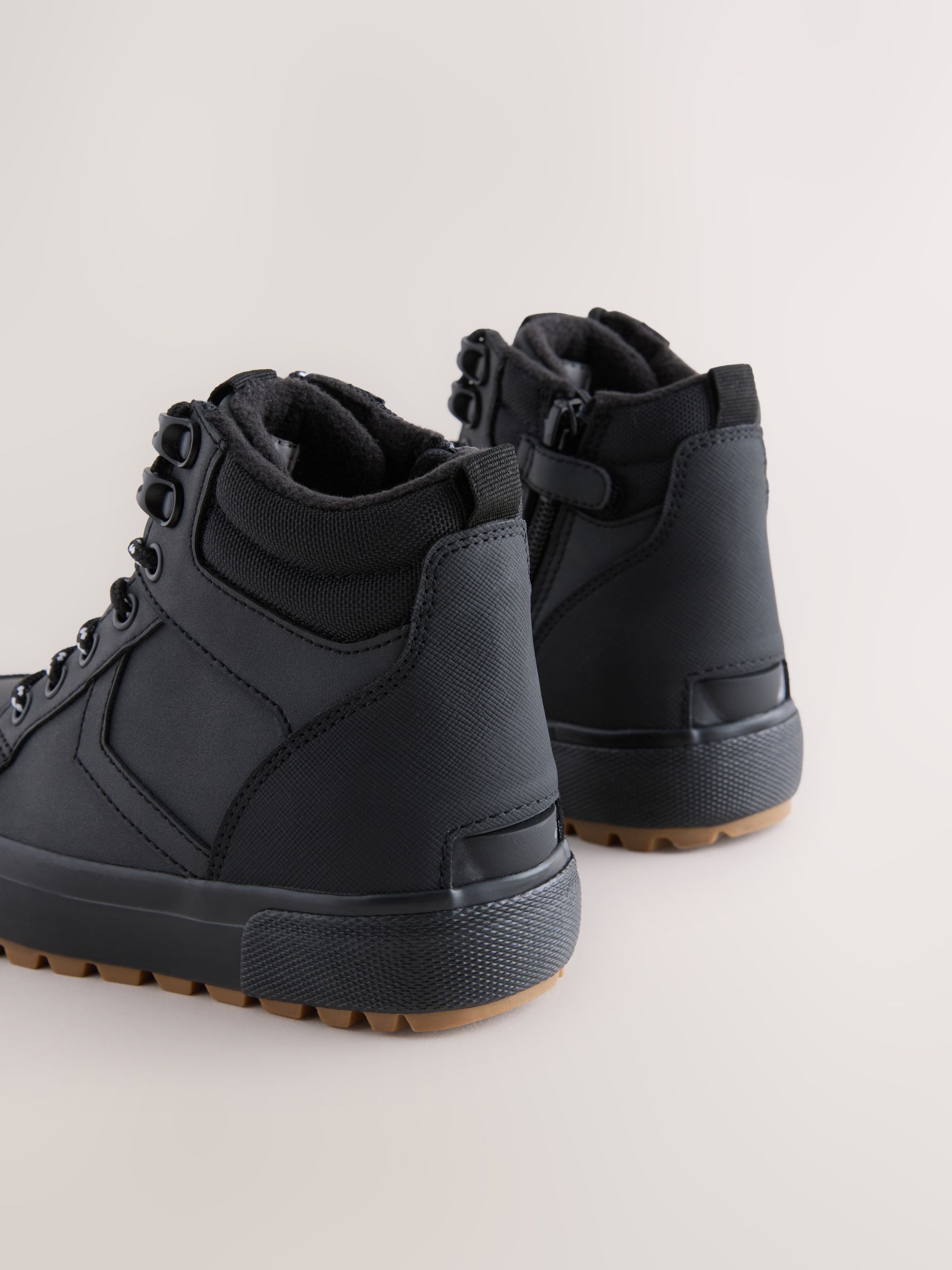 Buy Black Wide Fit (G) Warm Lined High Top Boots from Next Gibraltar