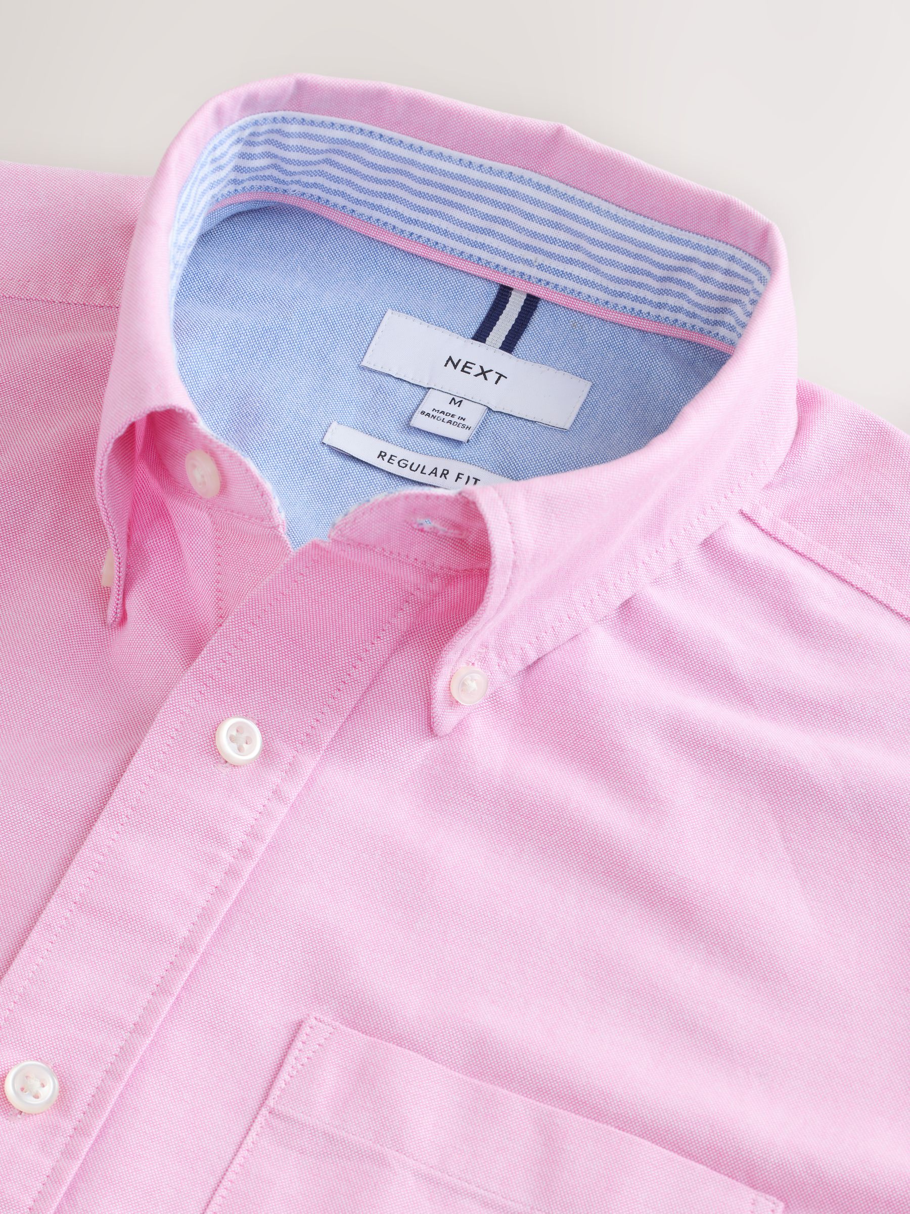 Buy Pink Regular Fit Short Sleeve Oxford Shirt from the Next UK online shop