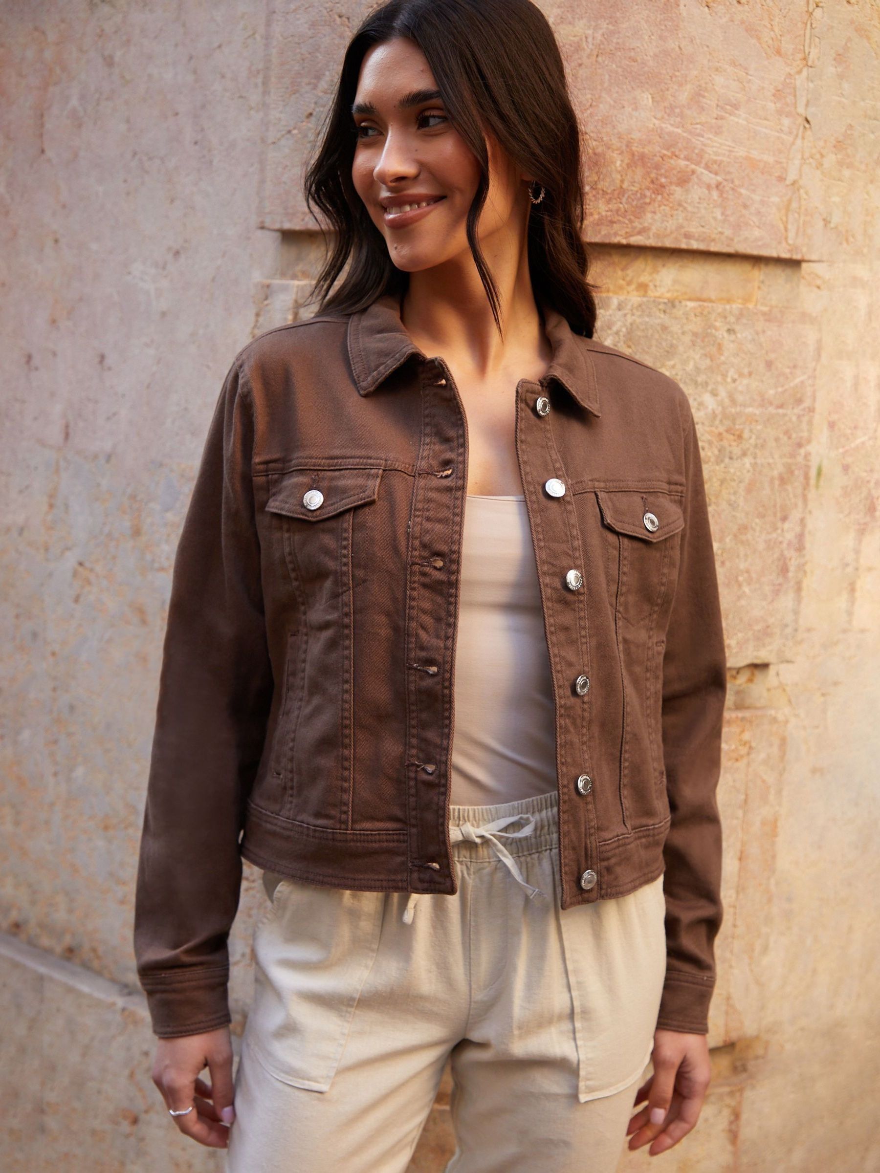Buy Threadbare Chocolate Brown Classic Denim Jacket from the Next UK ...