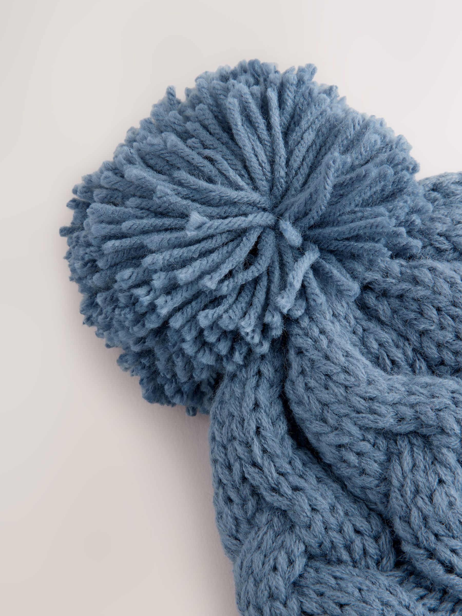 Buy Minerals Blue Cable Knit Pom Hat (1-16yrs) from Next Australia