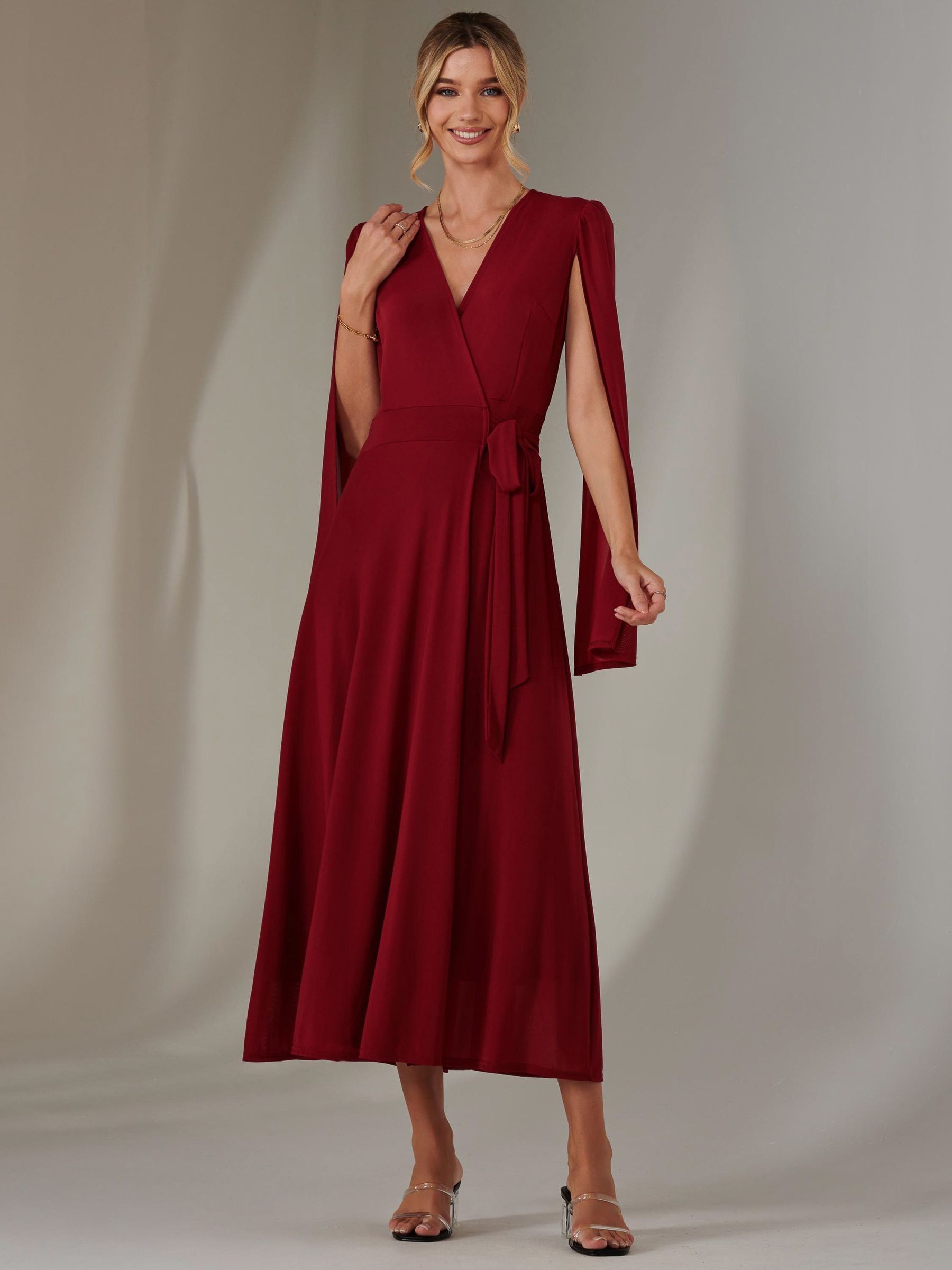 Buy Jolie Moi Red Amira Cape Maxi Dress from the Next UK online shop