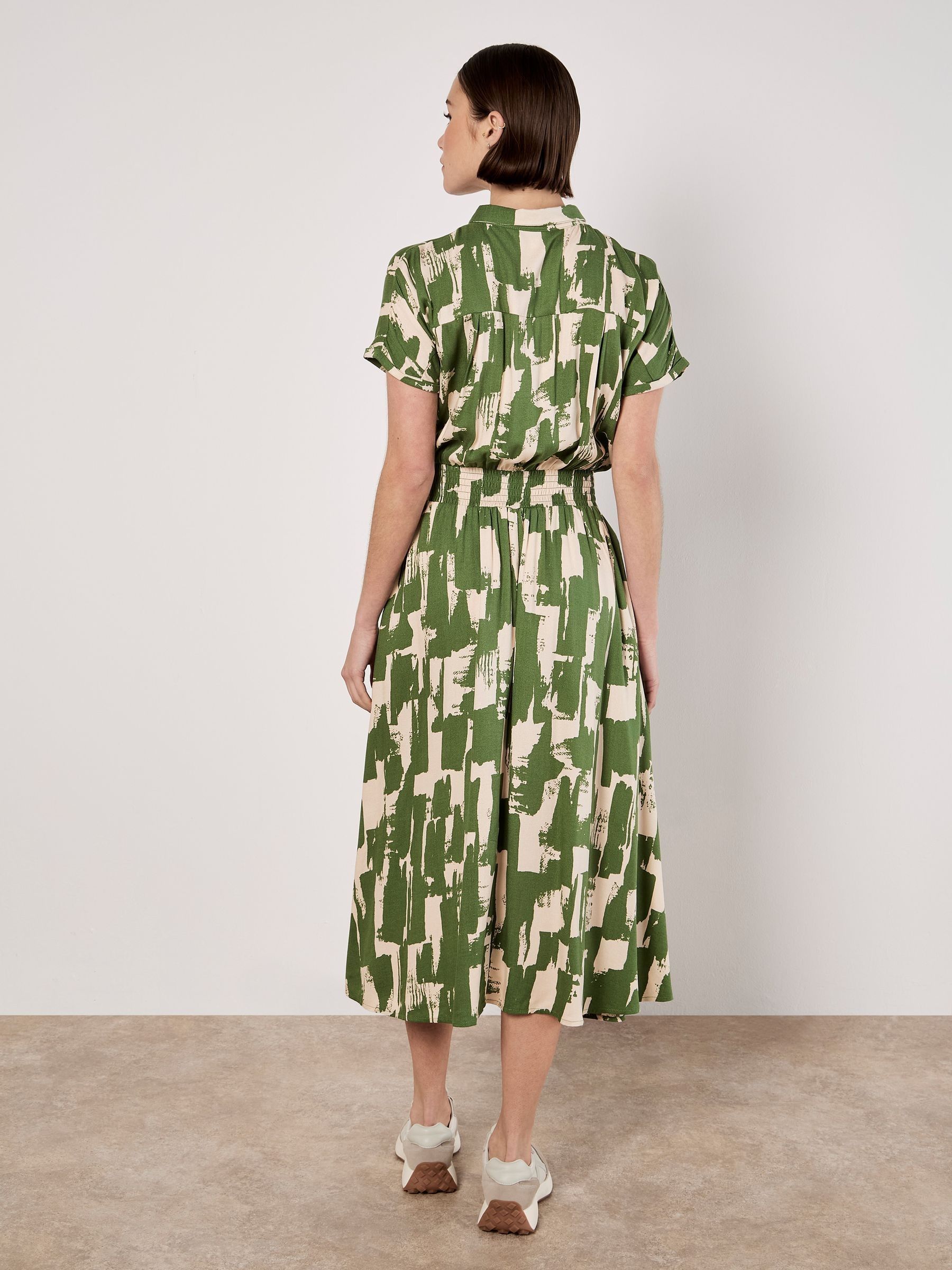Buy Apricot Green Square Brushstrokes Utility Dress from Next New Zealand