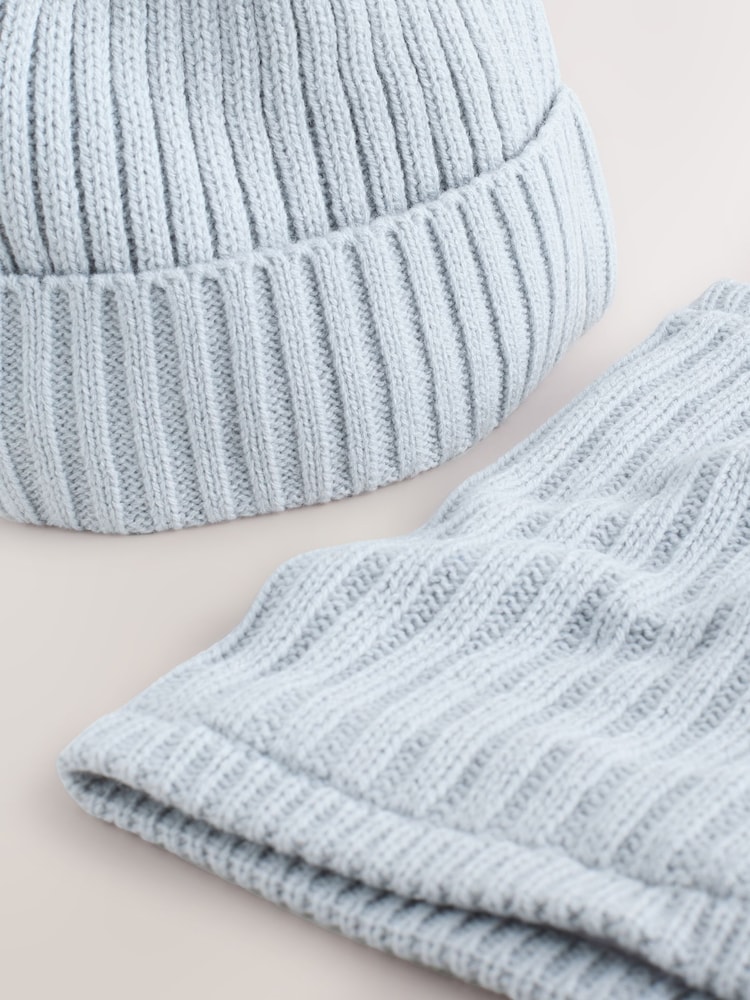 Buy Grey - Pom Beanie Hat & Snood Set 2 Piece (1-16yrs) from Next Ukraine